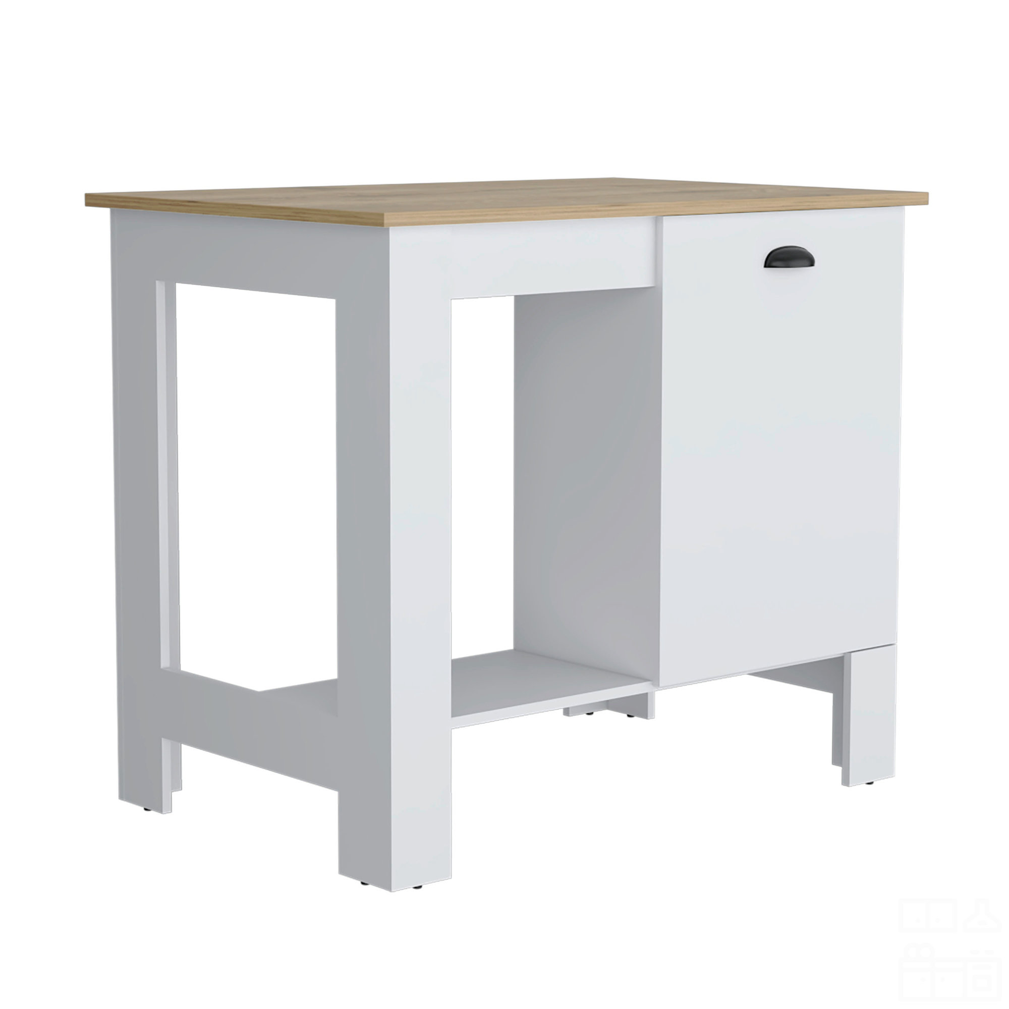 Latitude Run® Kitchen Island, Single Door Cabinet, Shelf | Wayfair