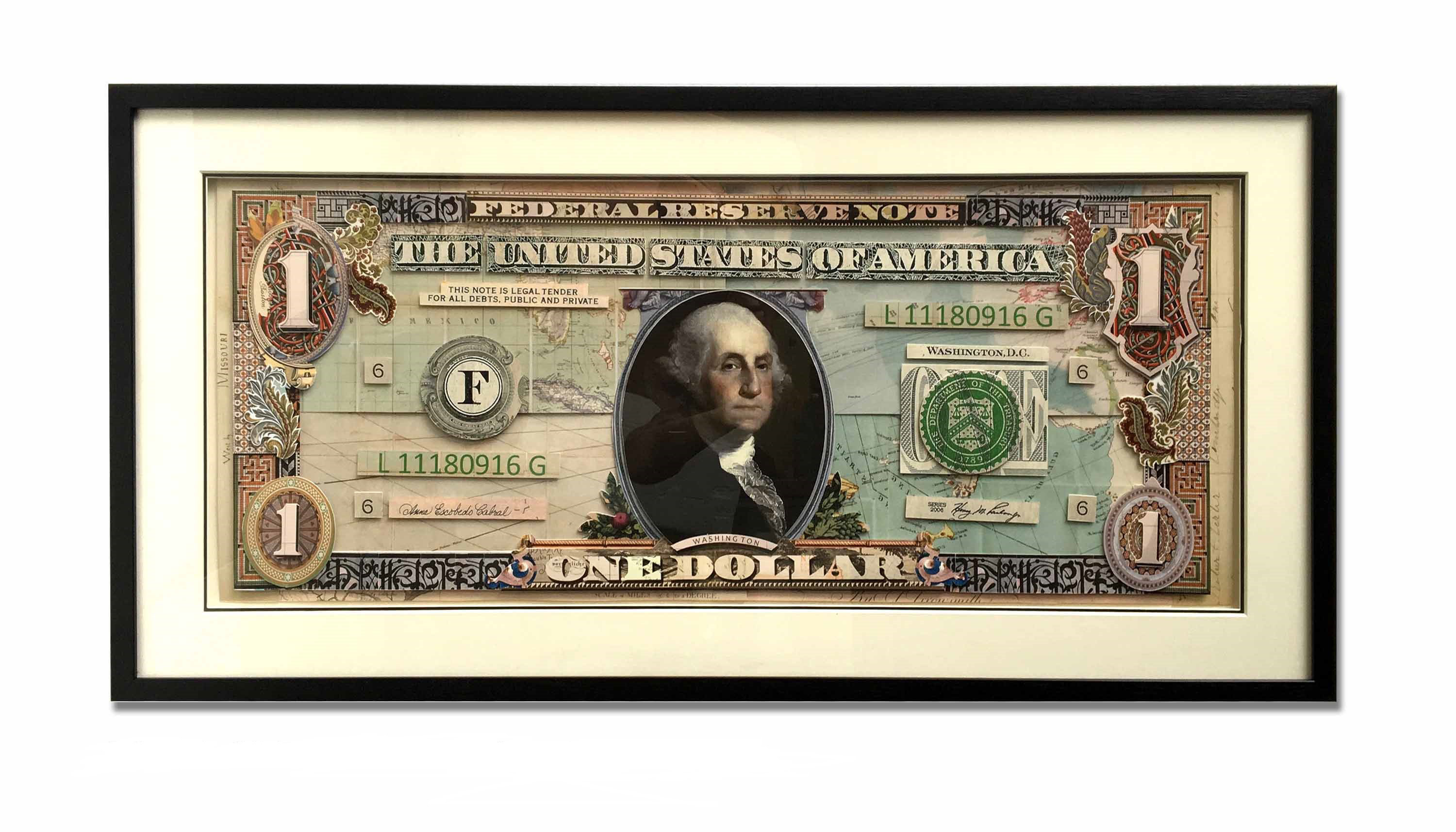 Trinx Dollar 1 Note - Picture Frame Graphic Art Print on Paper | Wayfair