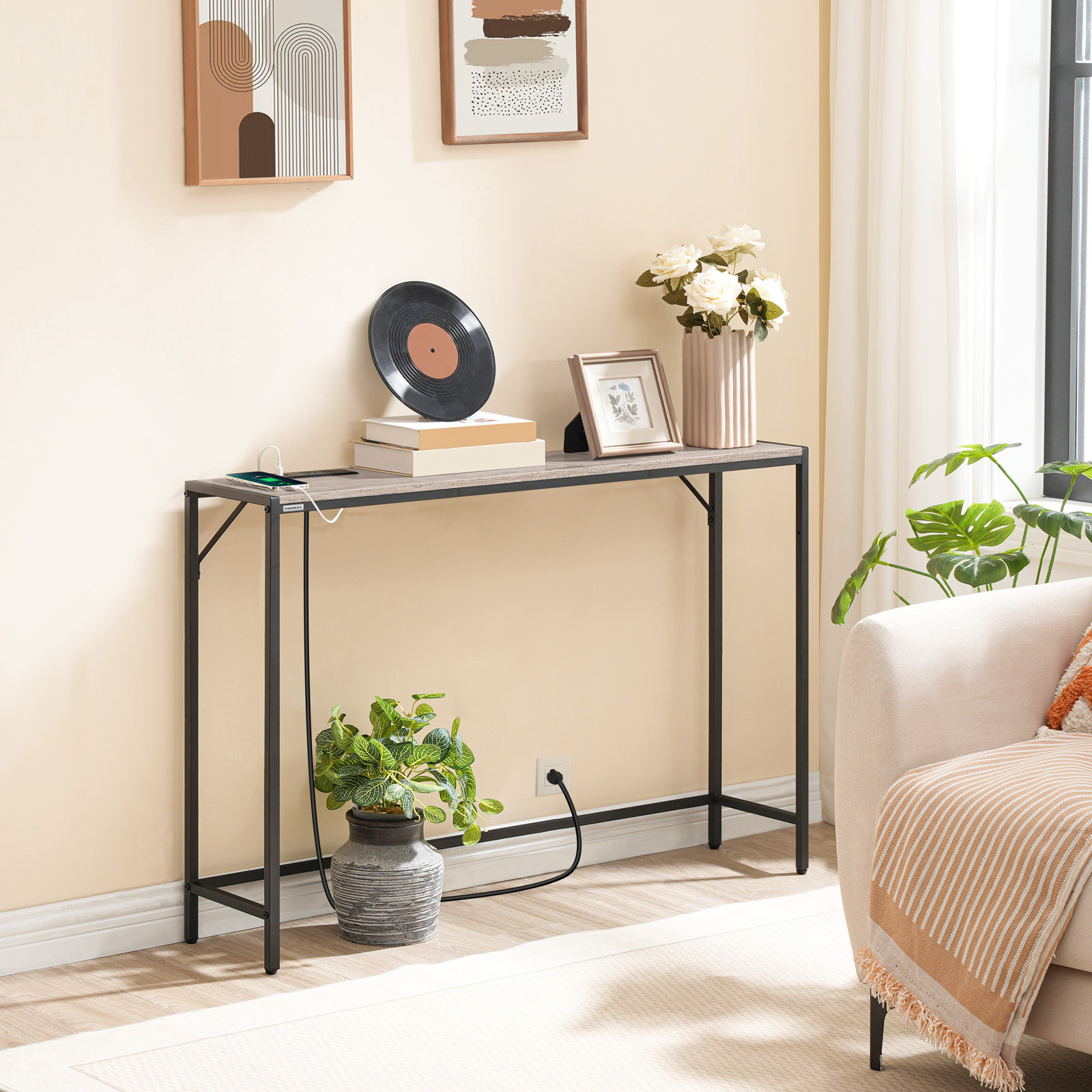 Mercer41 Mevlida 43.3'' Console Table with Power Outlet & Reviews ...