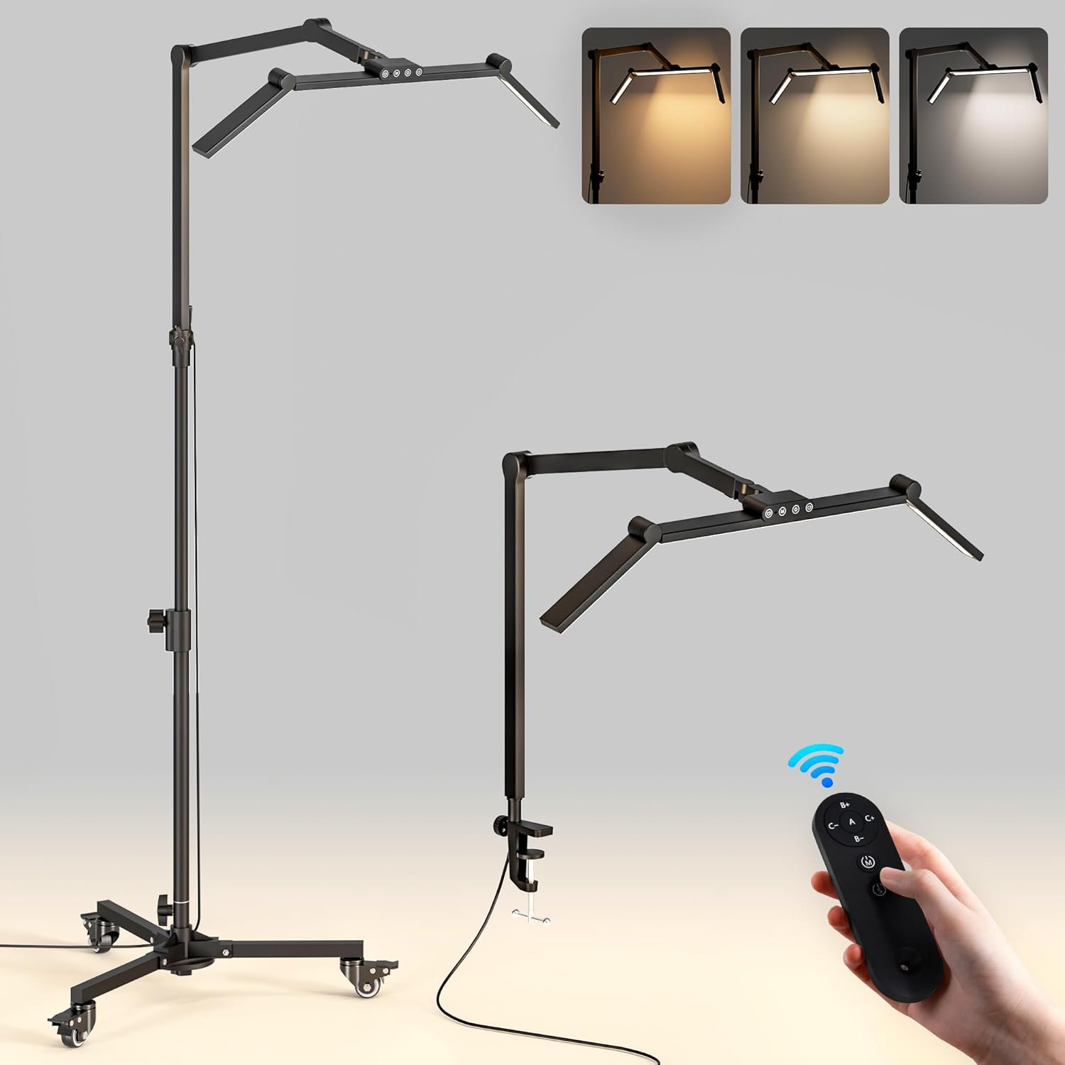 Orren Ellis LED Lash Light For Eyelash Tech, 2-In-1 Floor & Desk Lamp ...