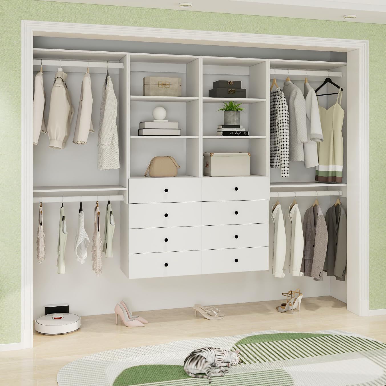 Latitude Run® Modern Closet System With Drawers and Shelves, Built in ...