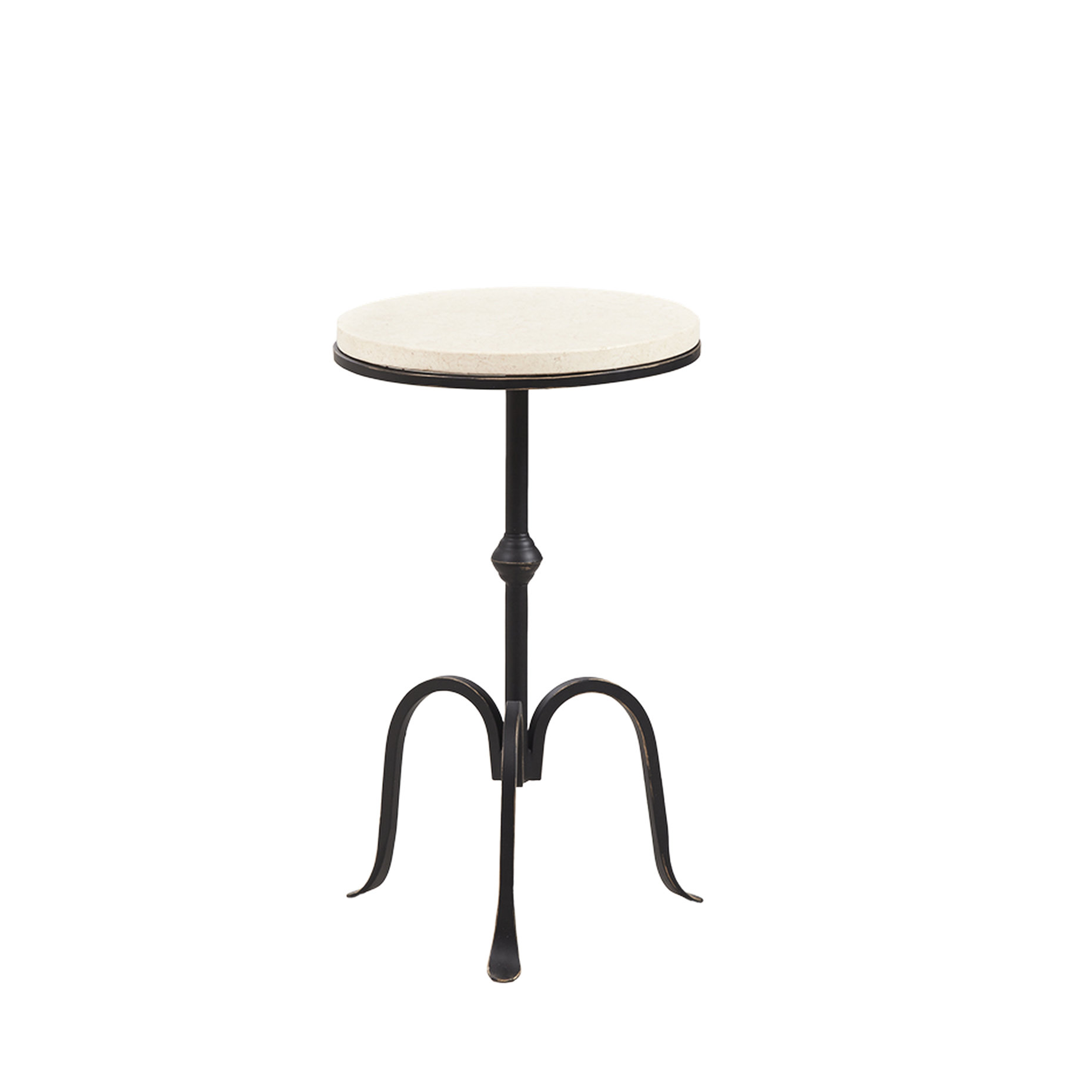 Latitude Run® Fancy Black Metal Frame Marble Accent Table For Home ...