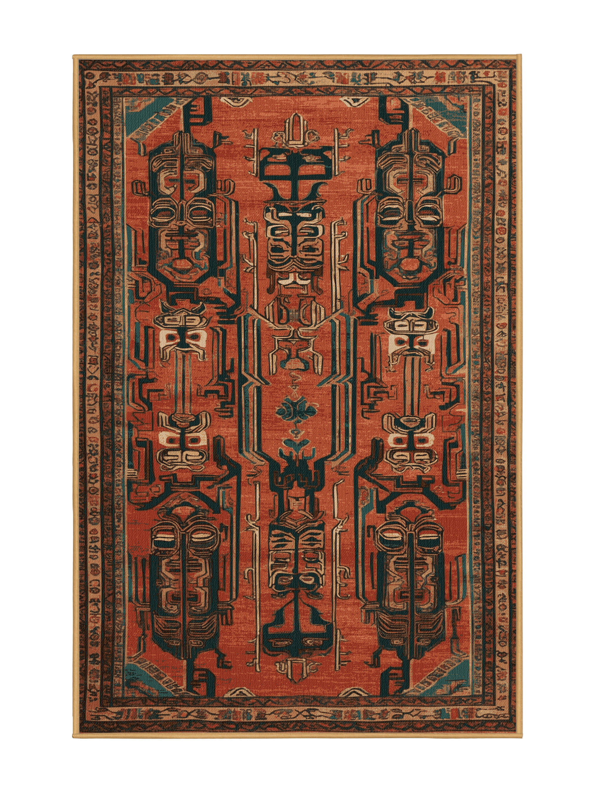 Red Barrel Studio® Machine Washable Art Deco Brown Area Rug | Wayfair