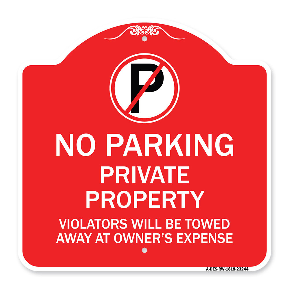 Signmission Designer Series Sign - Private Property, Violators Towed ...