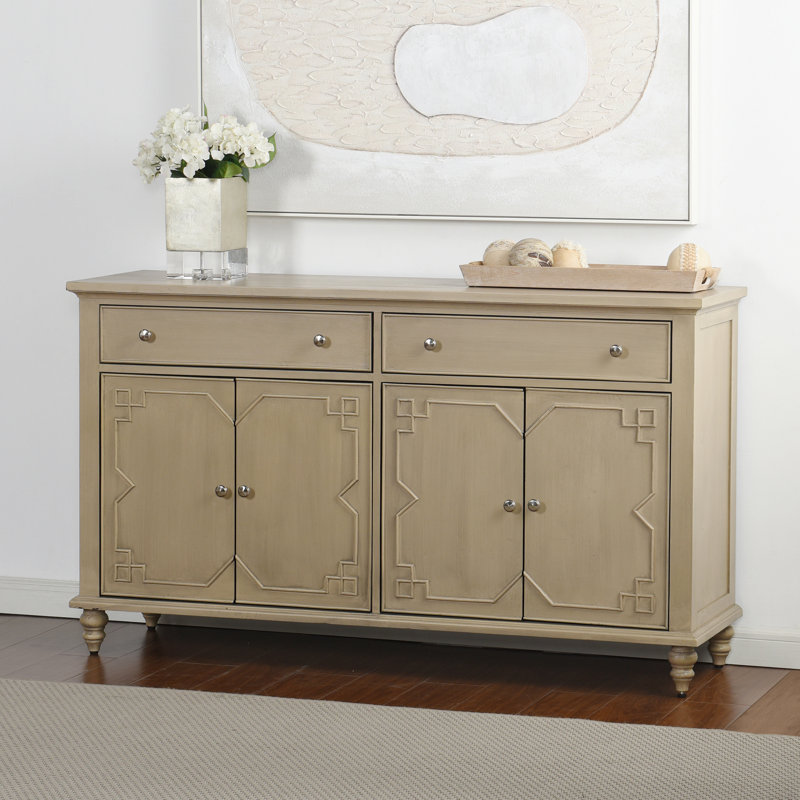 Charlton Home® Dimka Sideboard - Four Door Cabinet - Beige Brushed ...