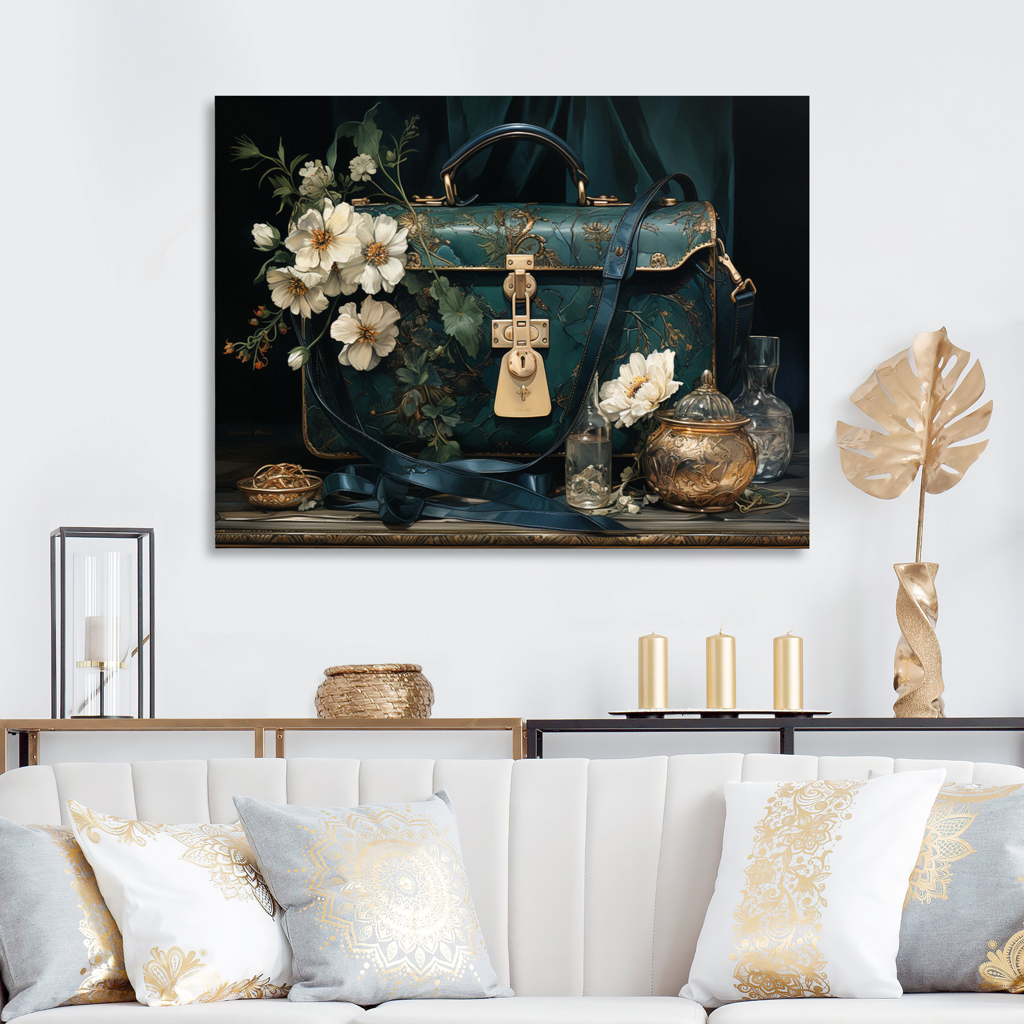 Red Barrel Studio® Designer Bag Gilded Elegance On Canvas Print | Wayfair