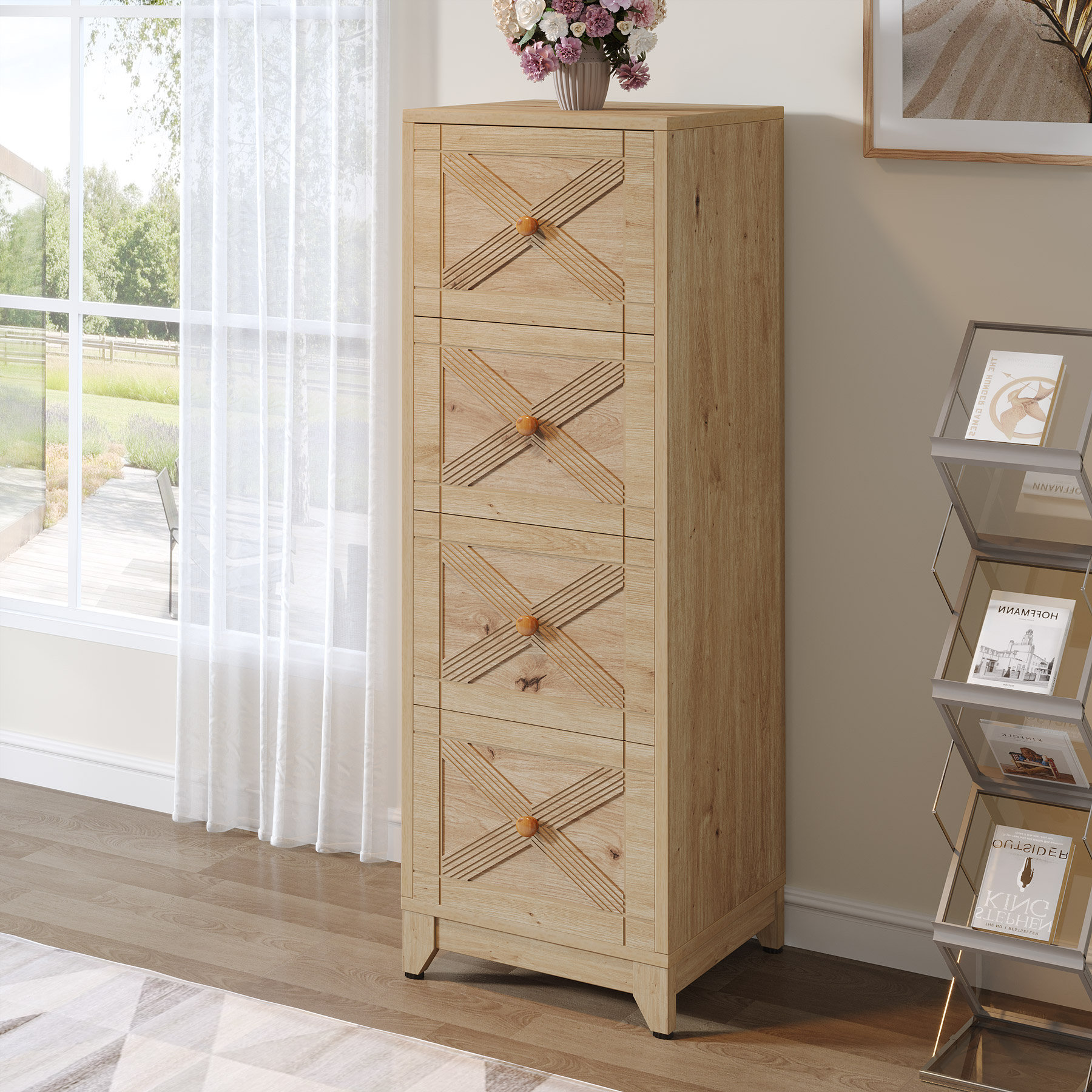 Millwood Pines 4 Drawer Vertical Filing Cabinet Wayfair