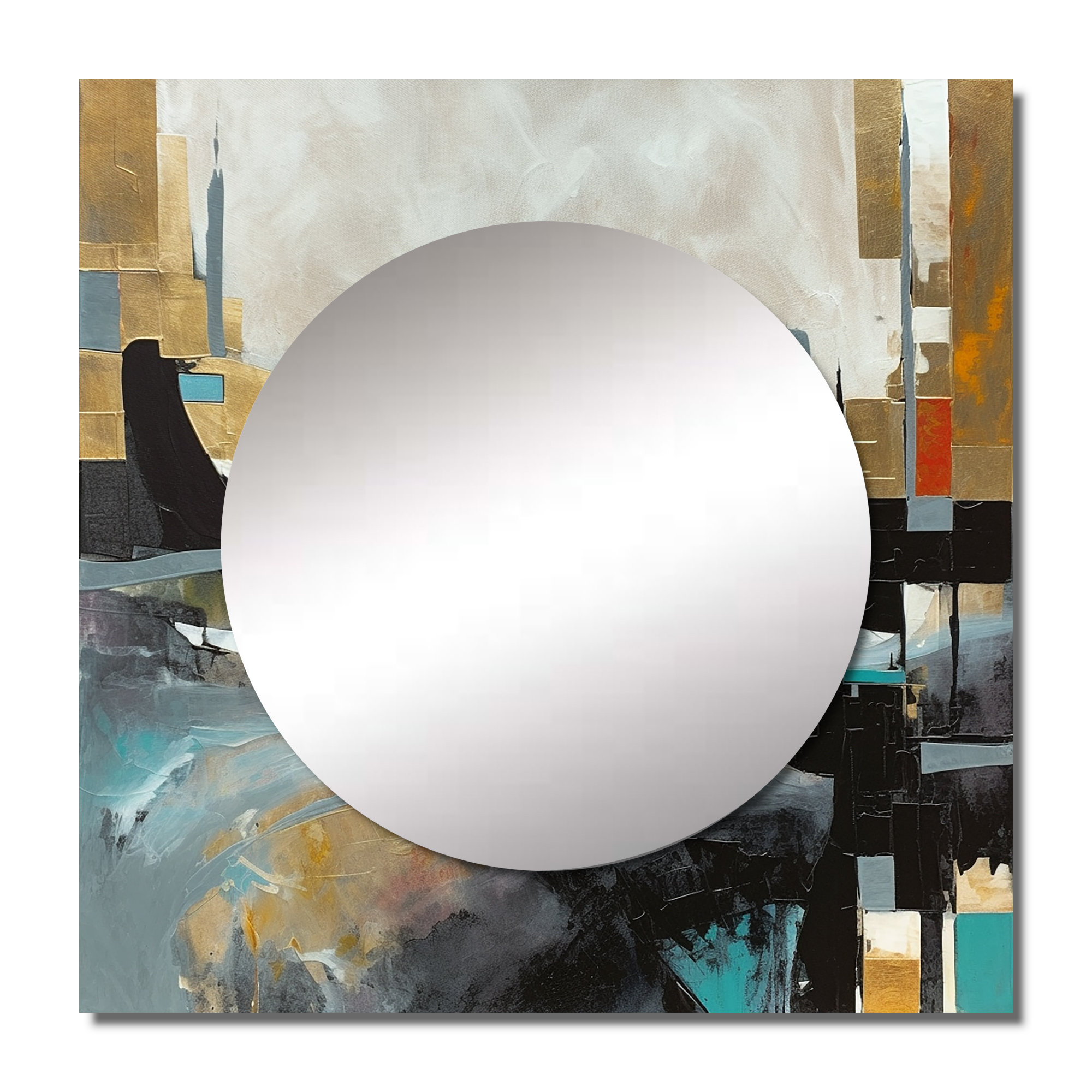 East Urban Home Meerub - Abstract Landscape Large Square Mirror For ...