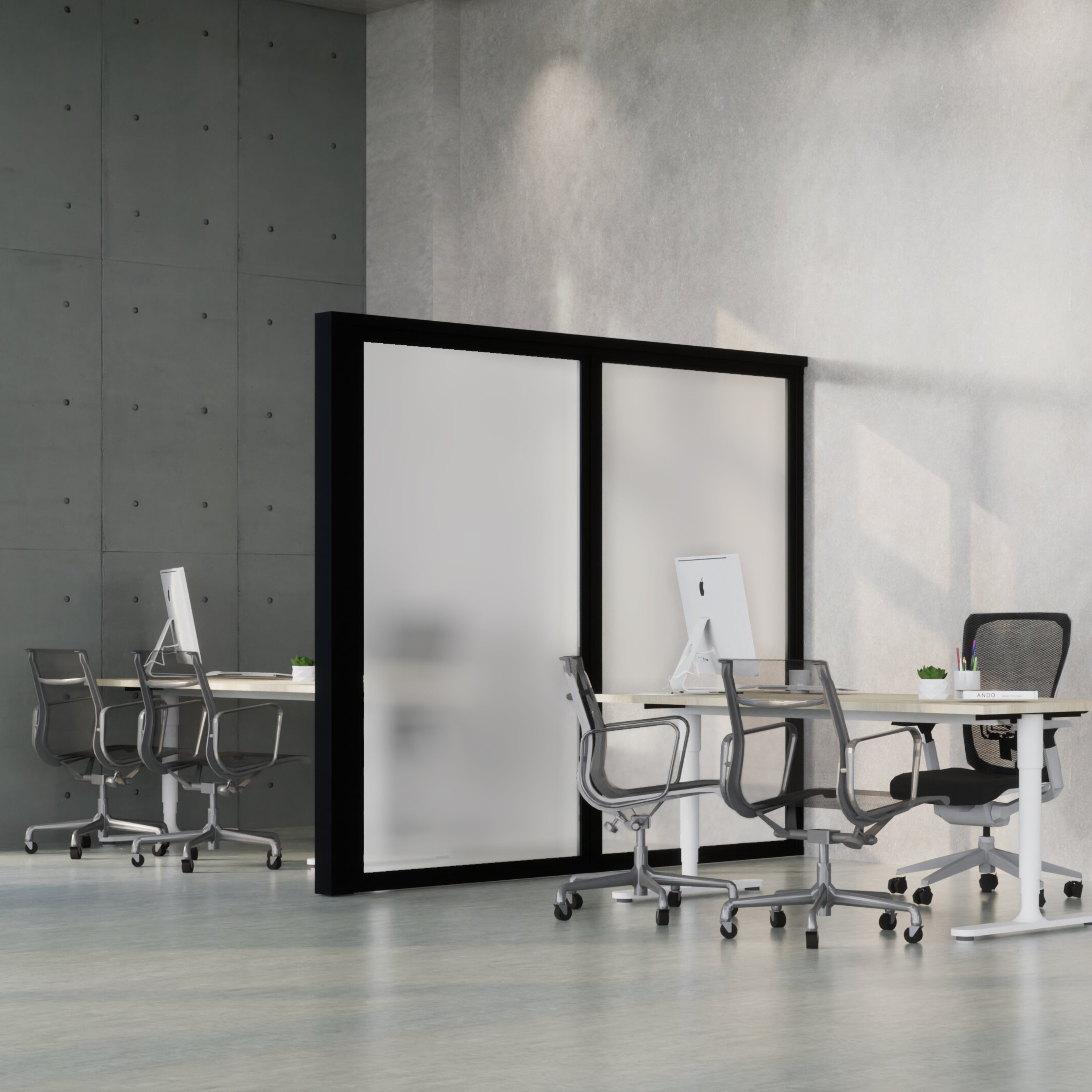 The Sliding Door Company 2 Panel Glass Stationary Fixed Office ...