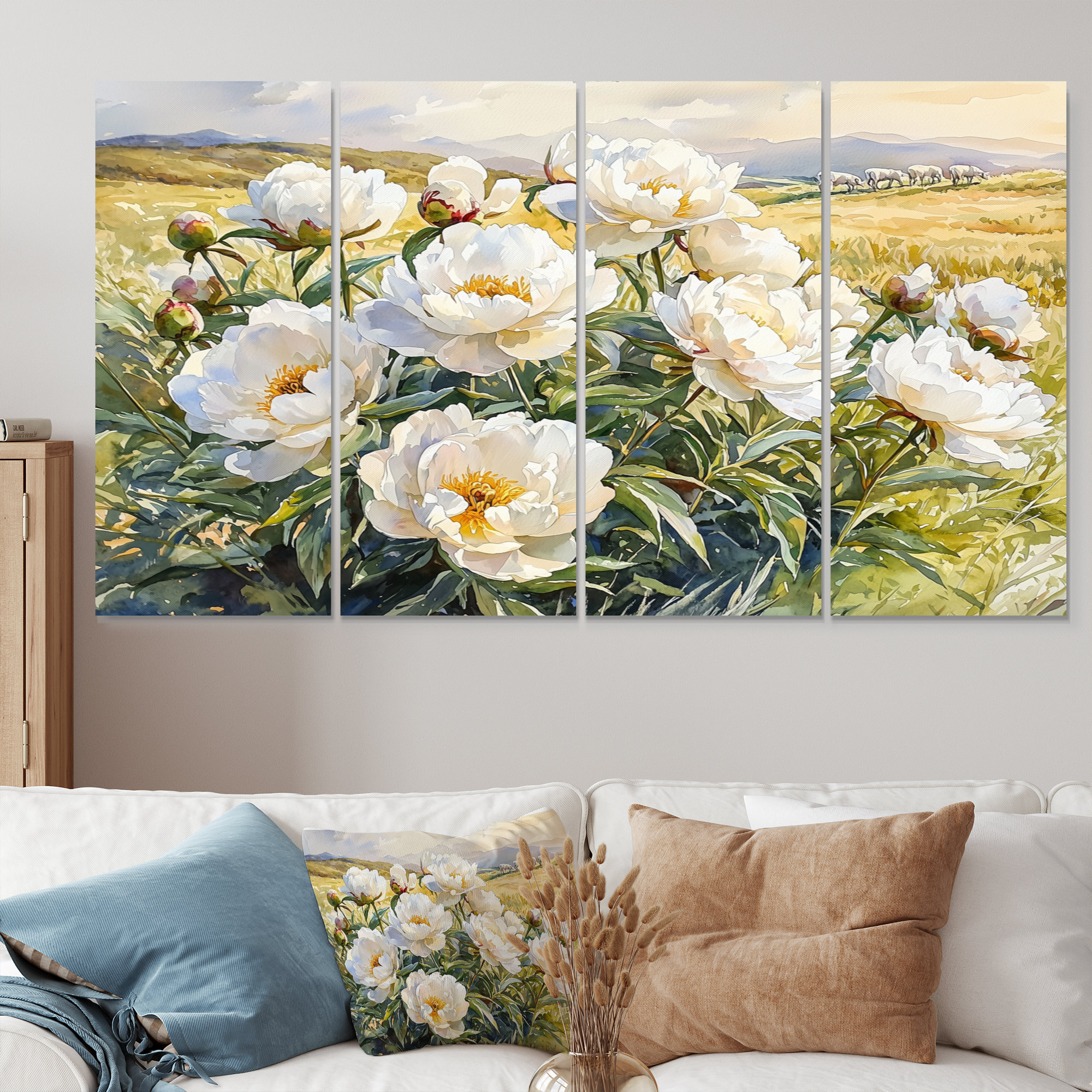 Winston Porter Peonies Near The Grazing Field II - Peonies Wall Art ...