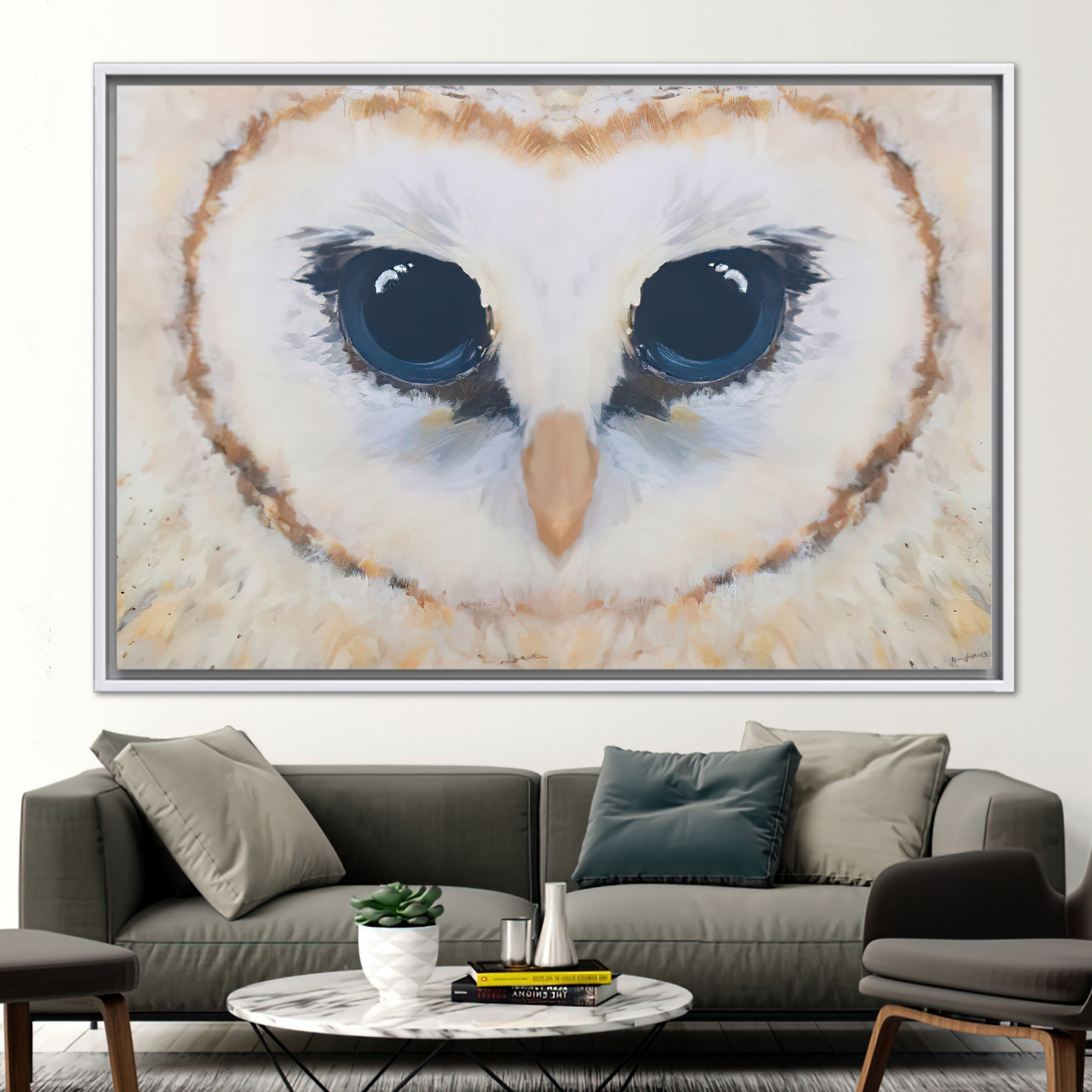Millwood Pines Owl Painting, Animal Poster, Modern Owl Art, Abstract ...