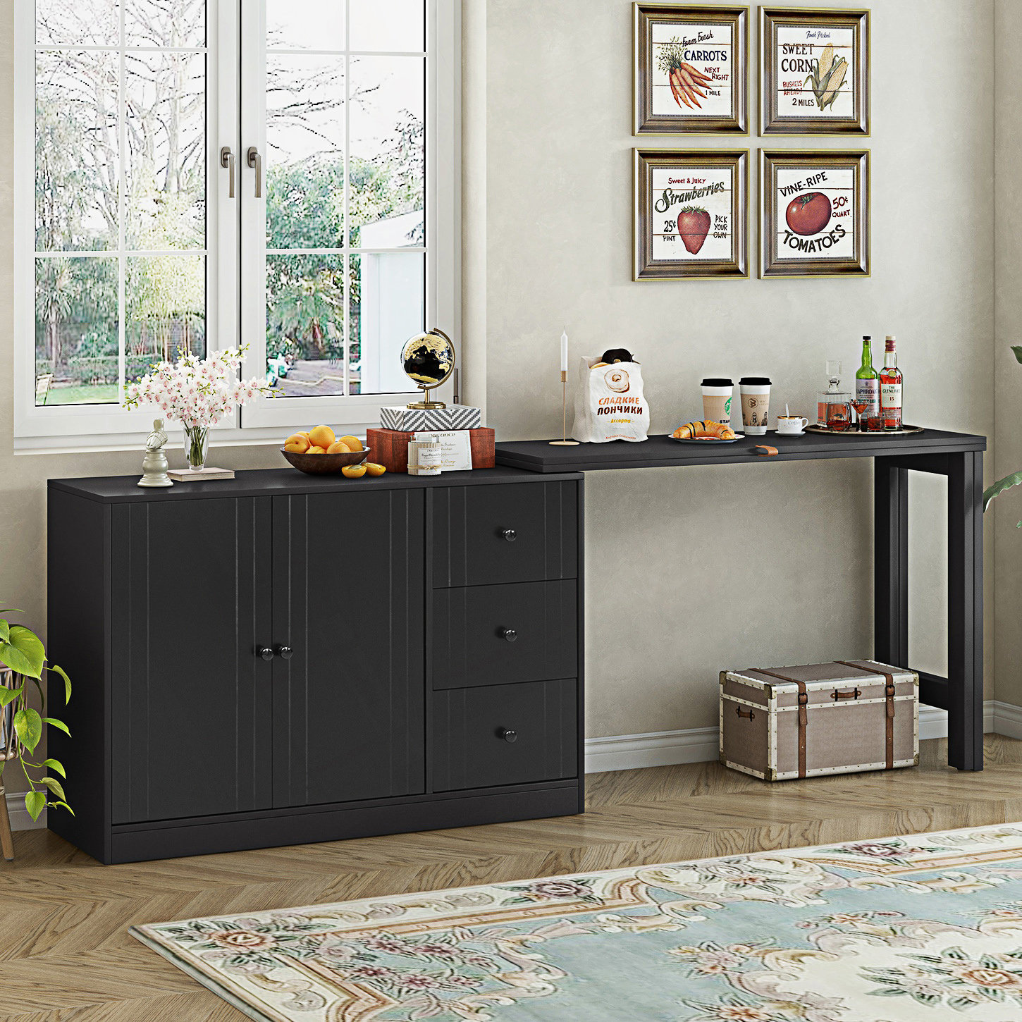 Latitude Run® Innovative Sideboard That Effortlessly Converts Into A ...