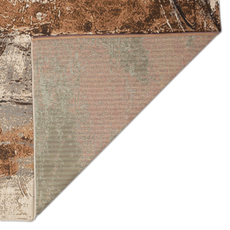 17 Stories Marina Moderne Indoor/Outdoor Rug Bronze | Wayfair