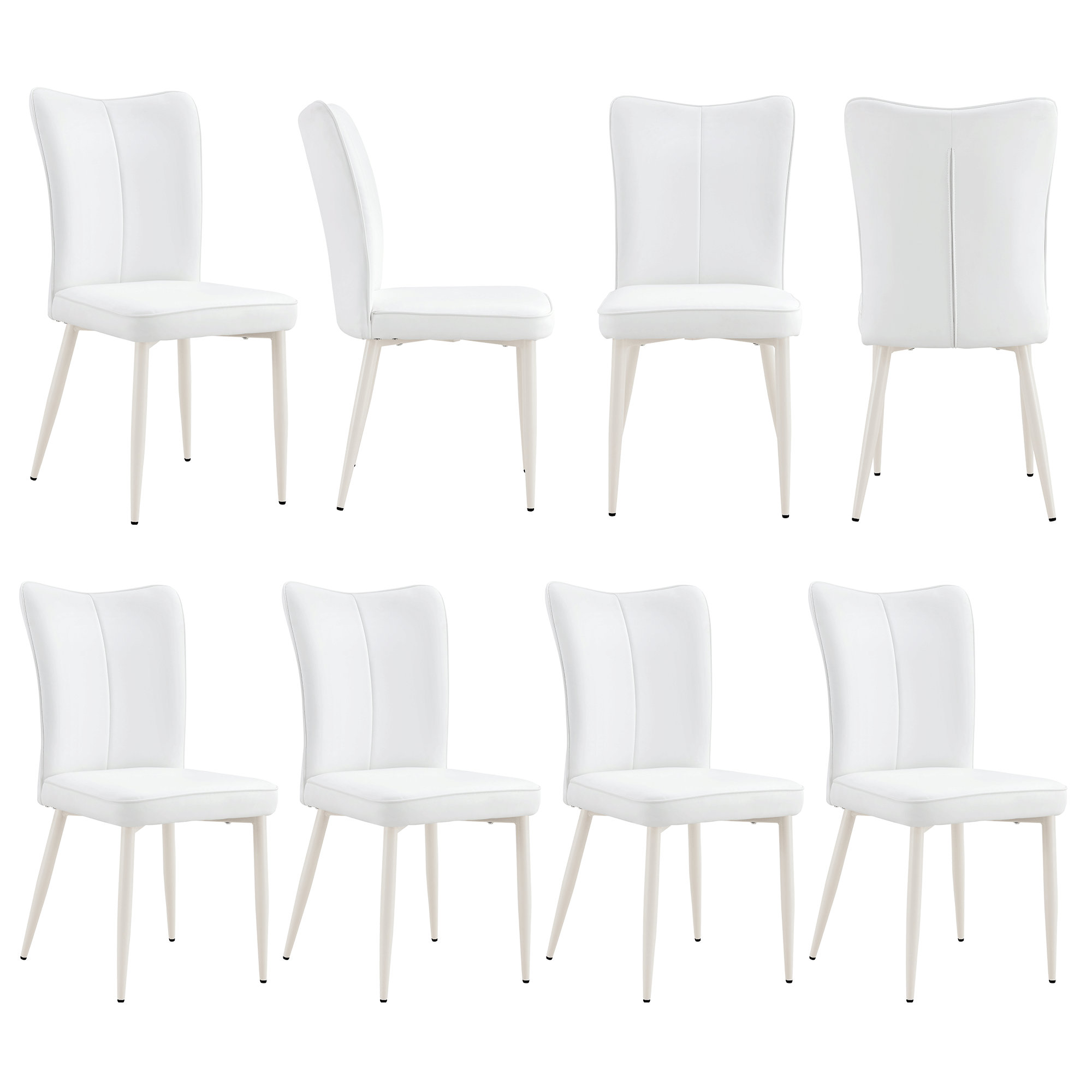 Corrigan Studio® Modern Minimalist Chairs,Pu Back and Seat Cushion ...