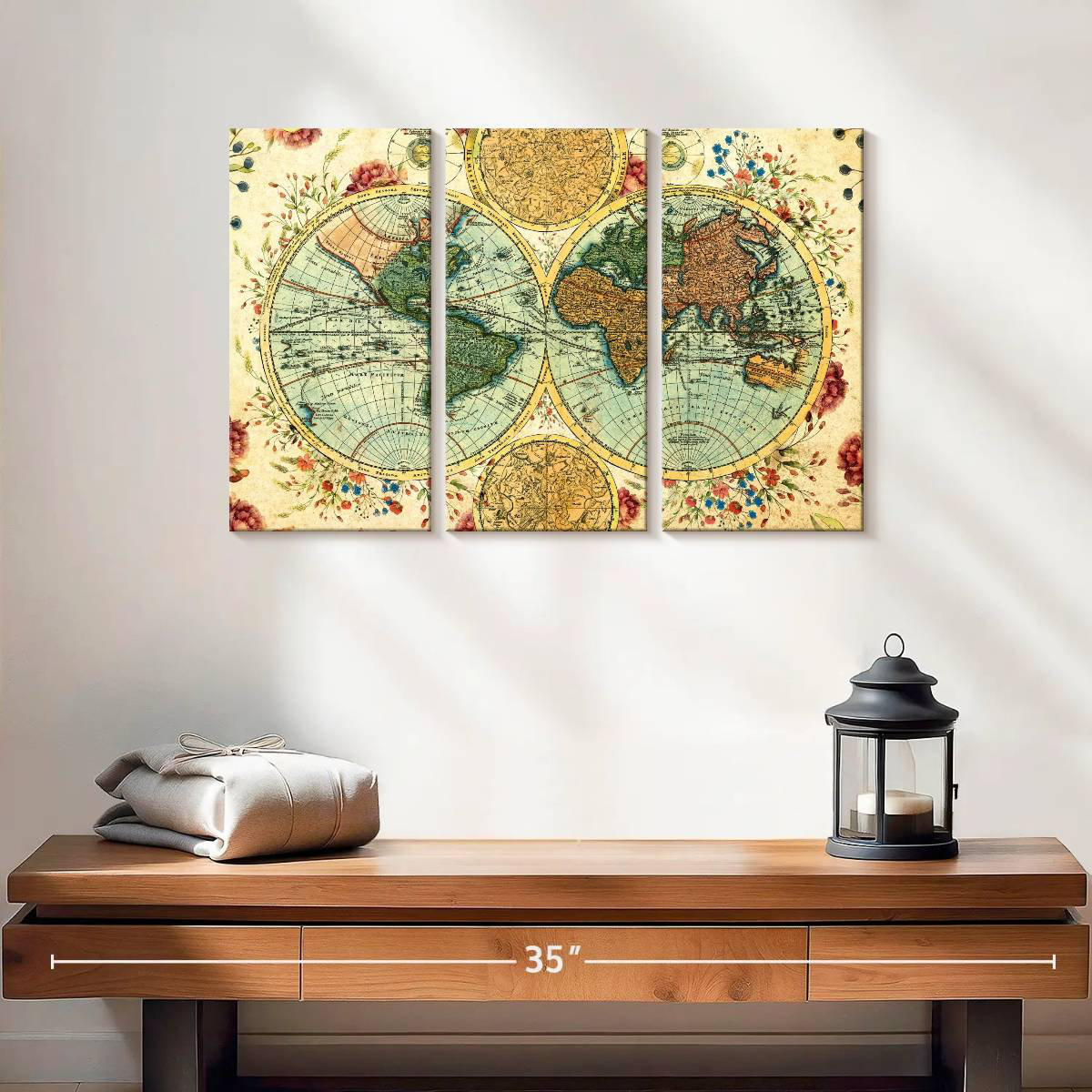 17 Stories Vintage World Hemispheres | Wayfair