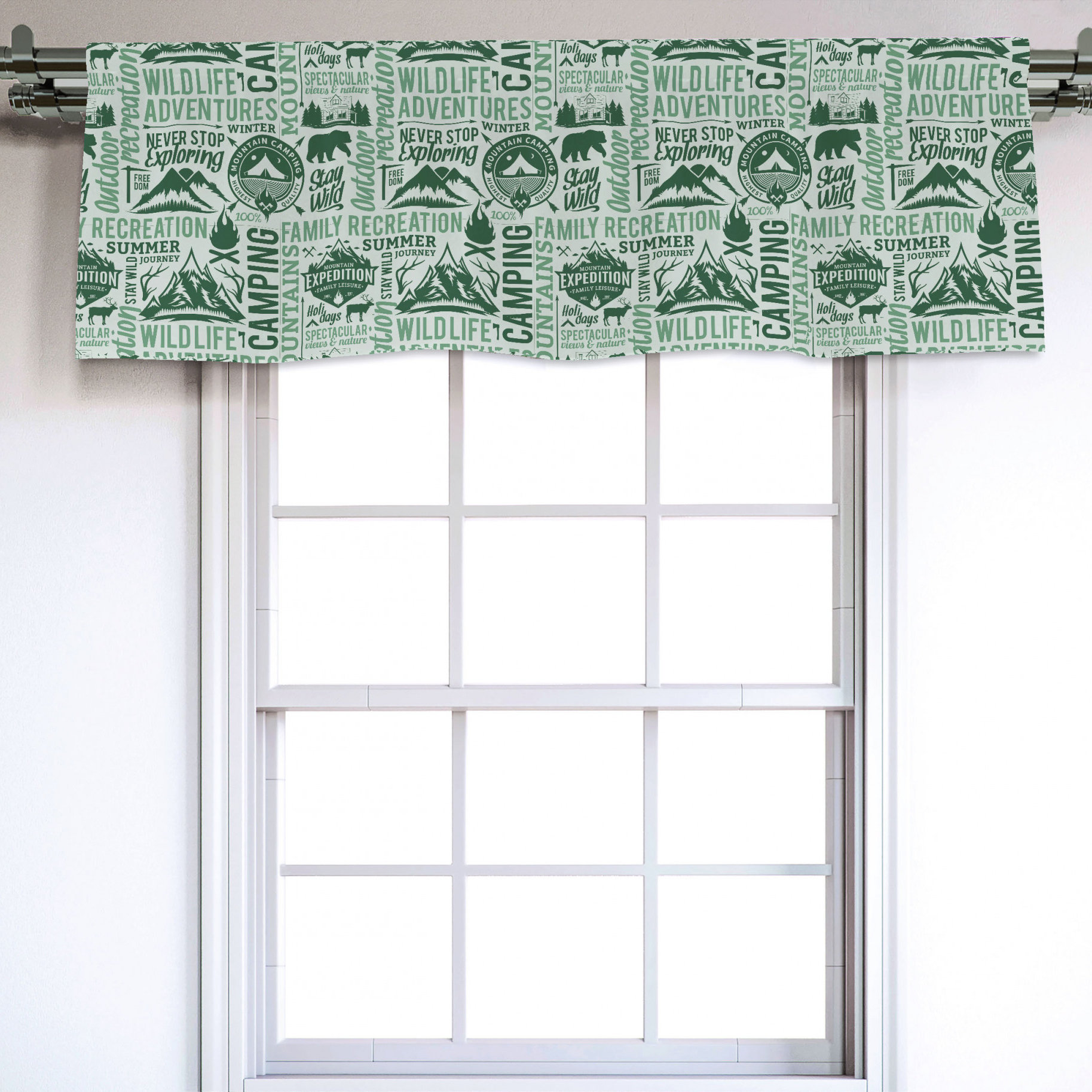 Ambesonne Camping 54" Window Valance | Wayfair