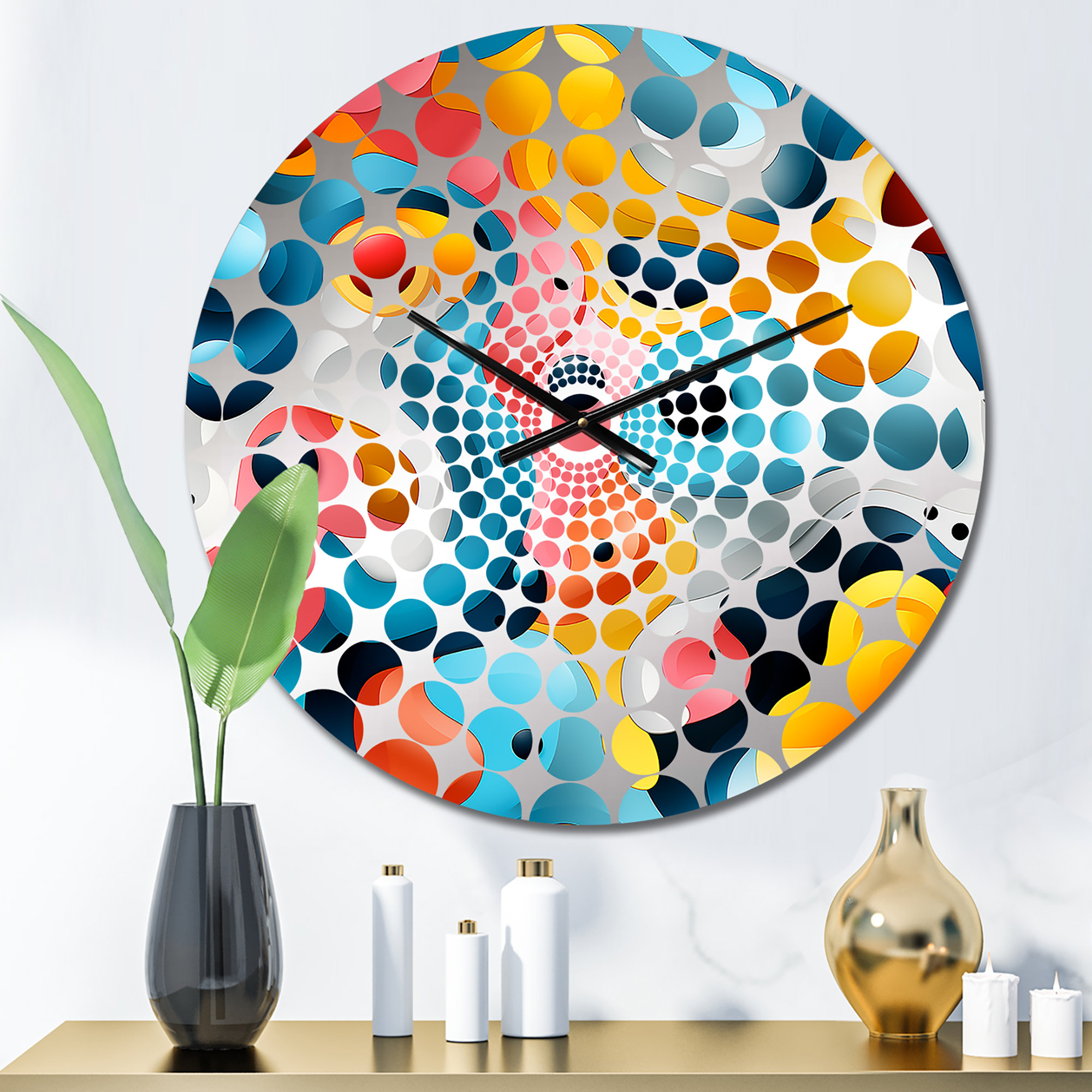 Design Art Colorful Popart Playful Mirage - Pop Art Wall Clock | Wayfair