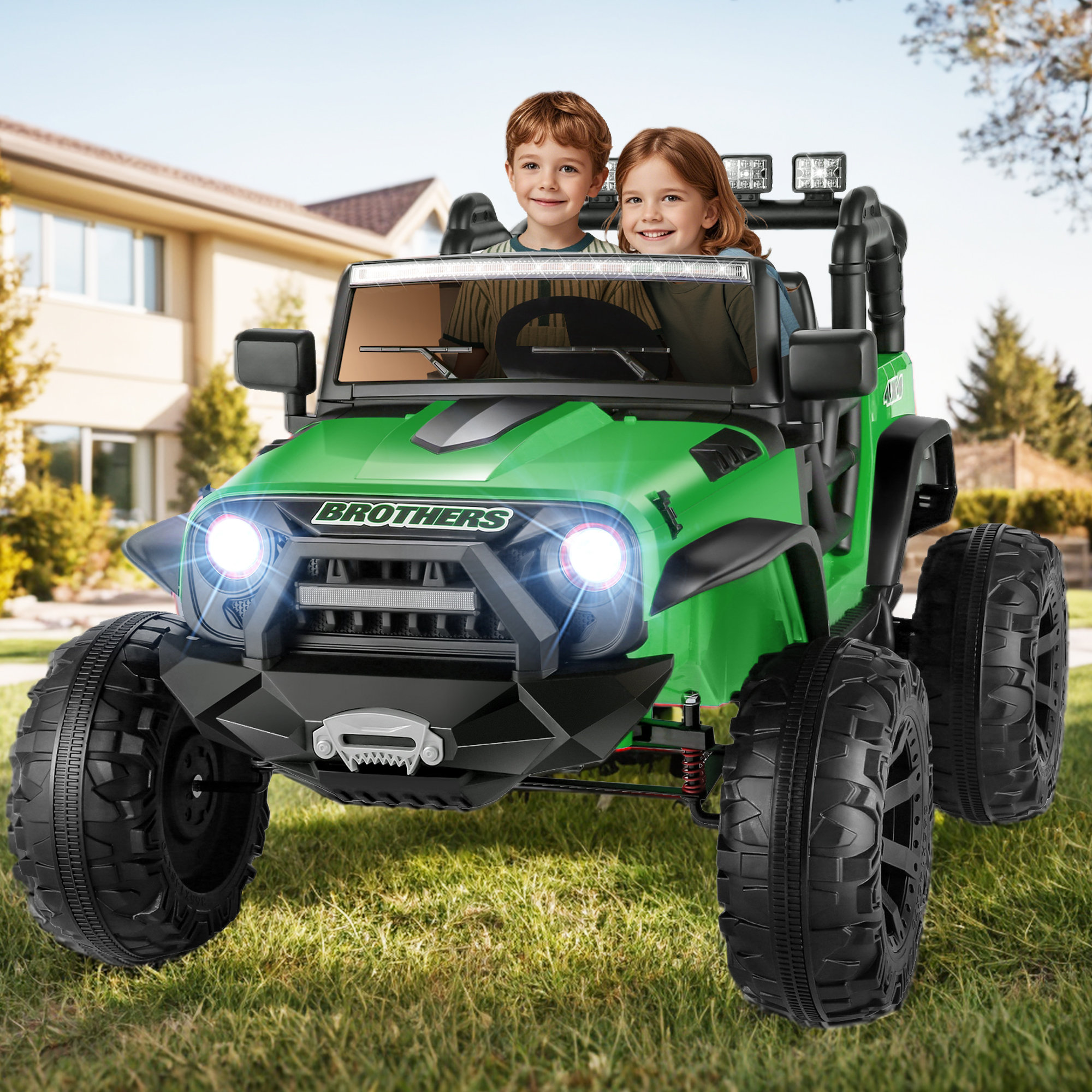 Ancheer Alex 24V 2 Seater Ride On Car Jeep For Big Kids, Ride On Toys ...