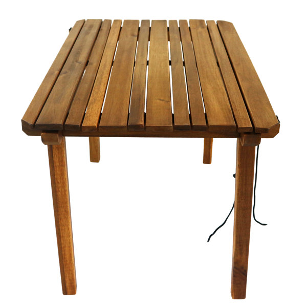 Gracie Oaks Camping/ Relax Table FSC 100% Acacia Wood Natural Colour ...