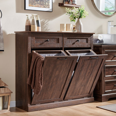 QZV Wood Cabinet Laundry Hamper with Handles & Reviews | Wayfair