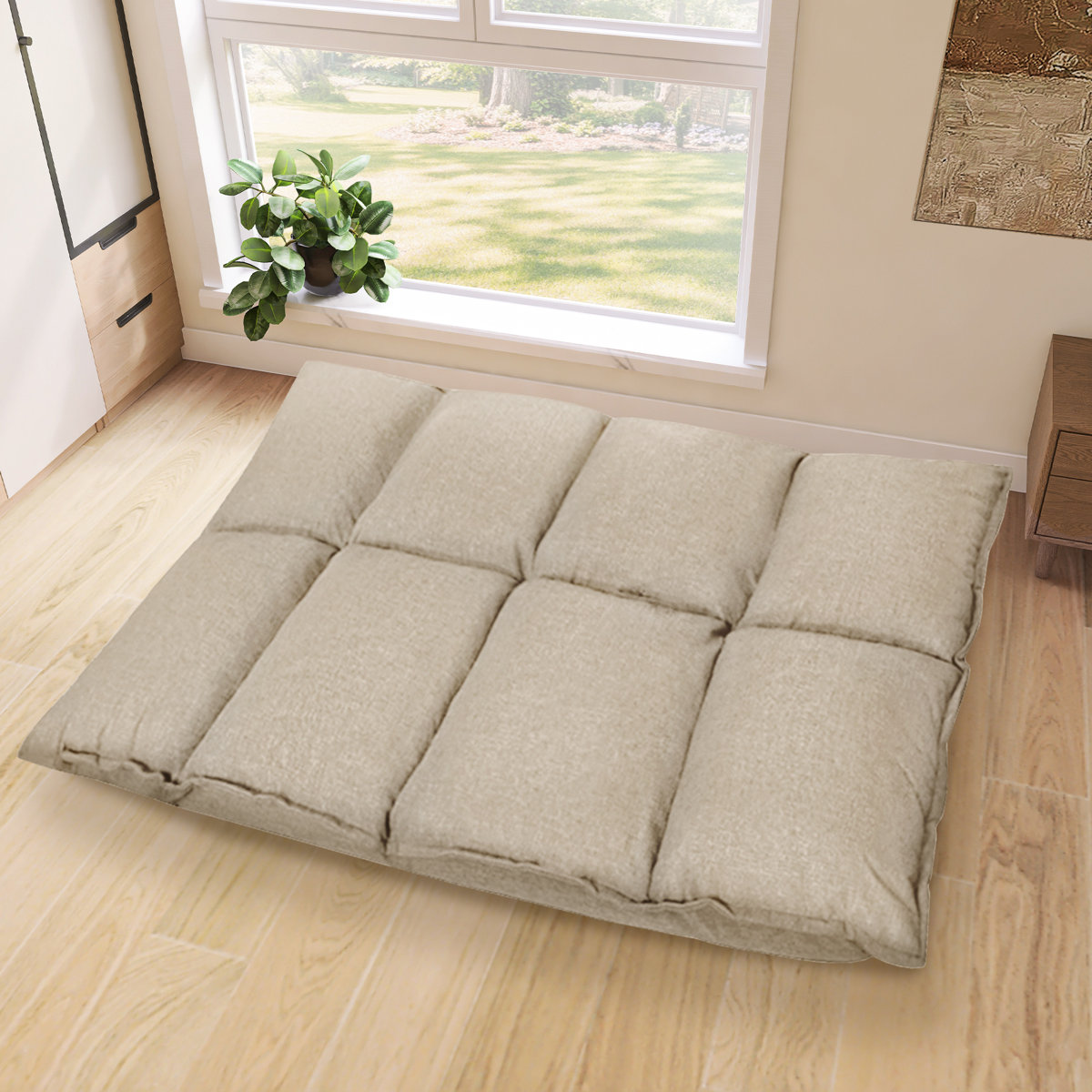 Trule Cortlan Full 63" Upholstered Convertible Futon, Floor Game Chair ...