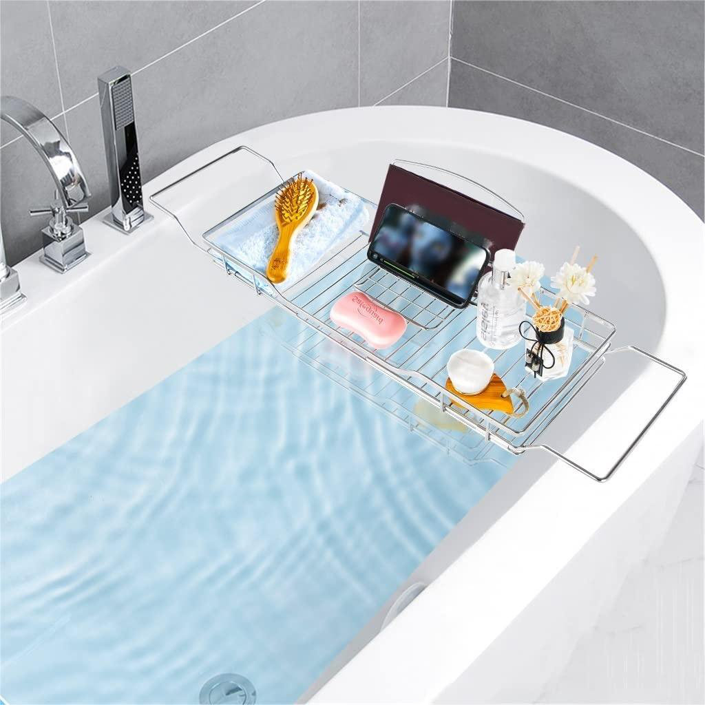 Rebrilliant Adjustable Tub Rack, 304 Stainless Steel Bathroom Tray ...
