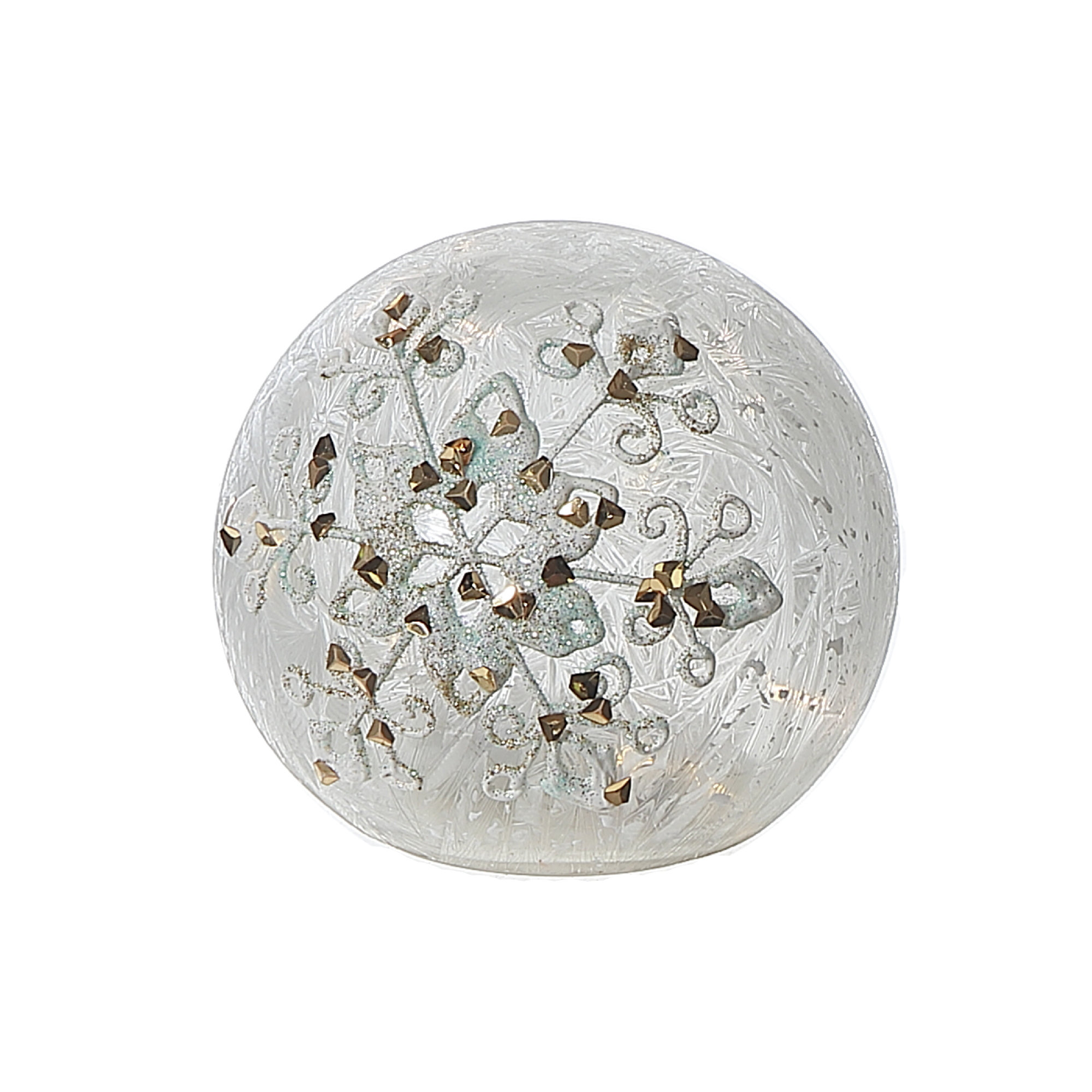 iH casadécor Frosted Glitter Snowflake Glass Orb | Wayfair