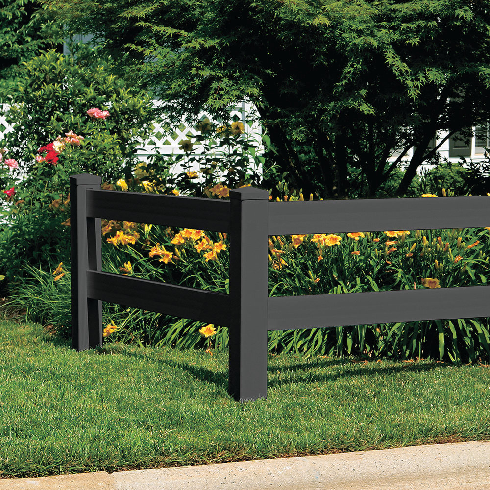 Outdoor Essentials Vinyl 2-Rail Ranch Fence Line Post | Wayfair