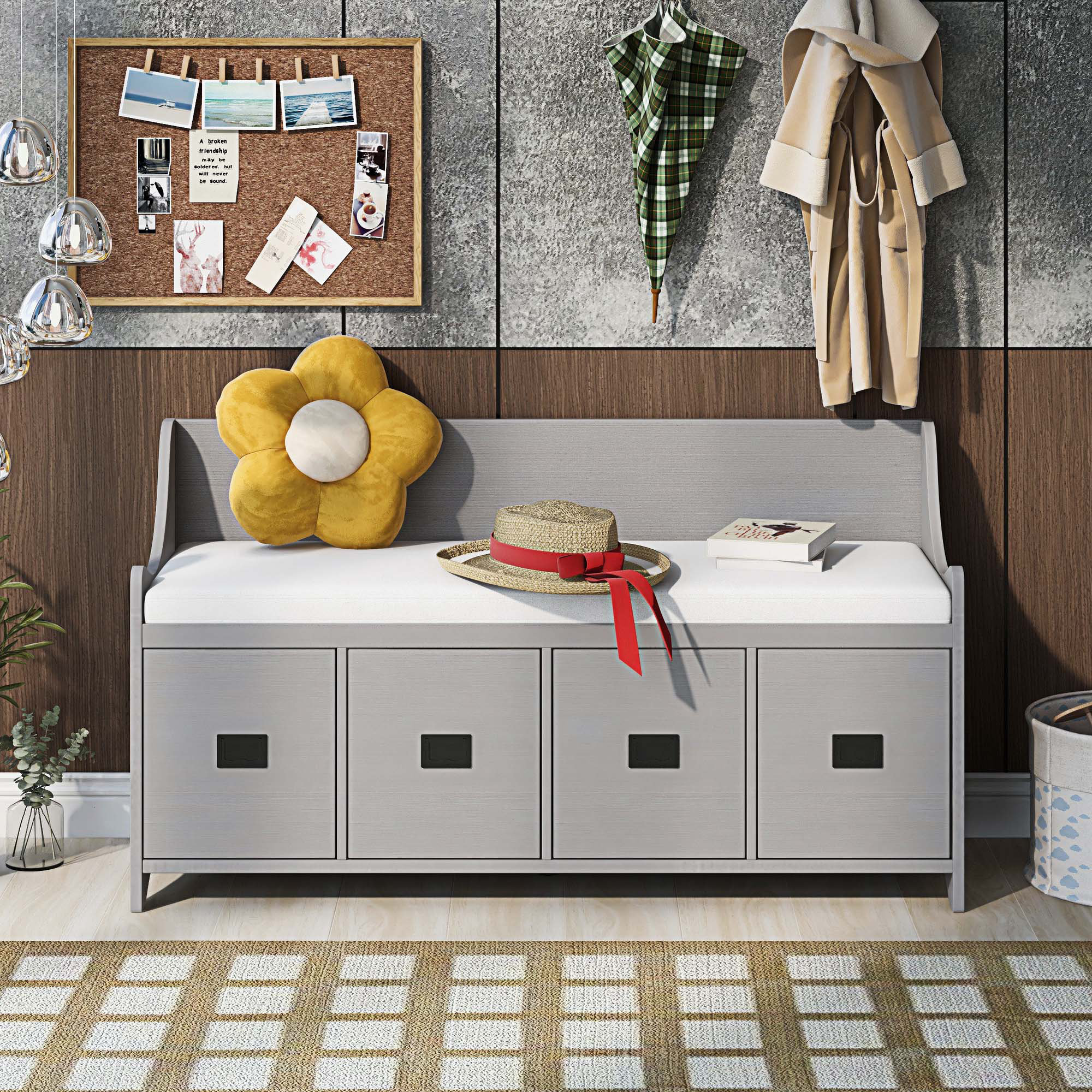 Red Barrel Studio® Drawers Storage Bench ampersandReviews - Wayfair Canada