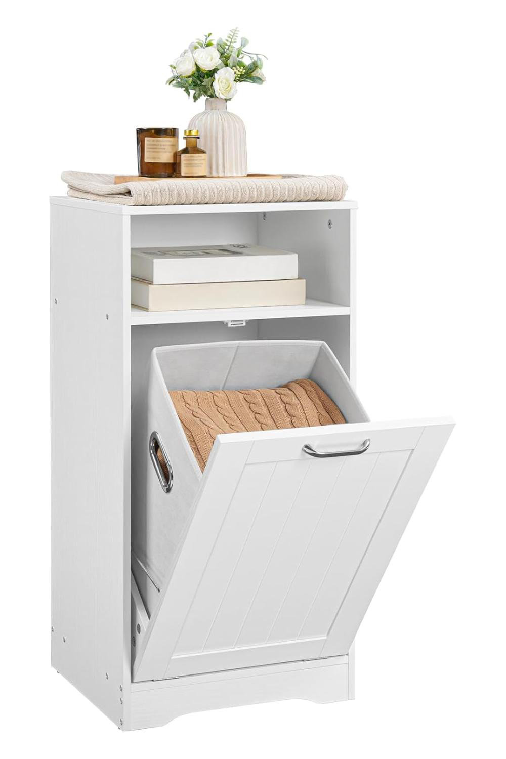 CHUANGWENYI Laundry Cabinet, Tilt-Out Laundry Hamper, Pull Out Laundry ...