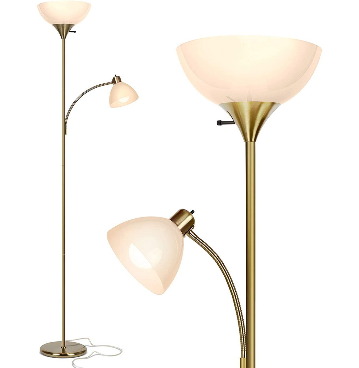 Brightech Dome Plus 72 in. Industrial 2-Light 3-Way Dimming LED Floor ...