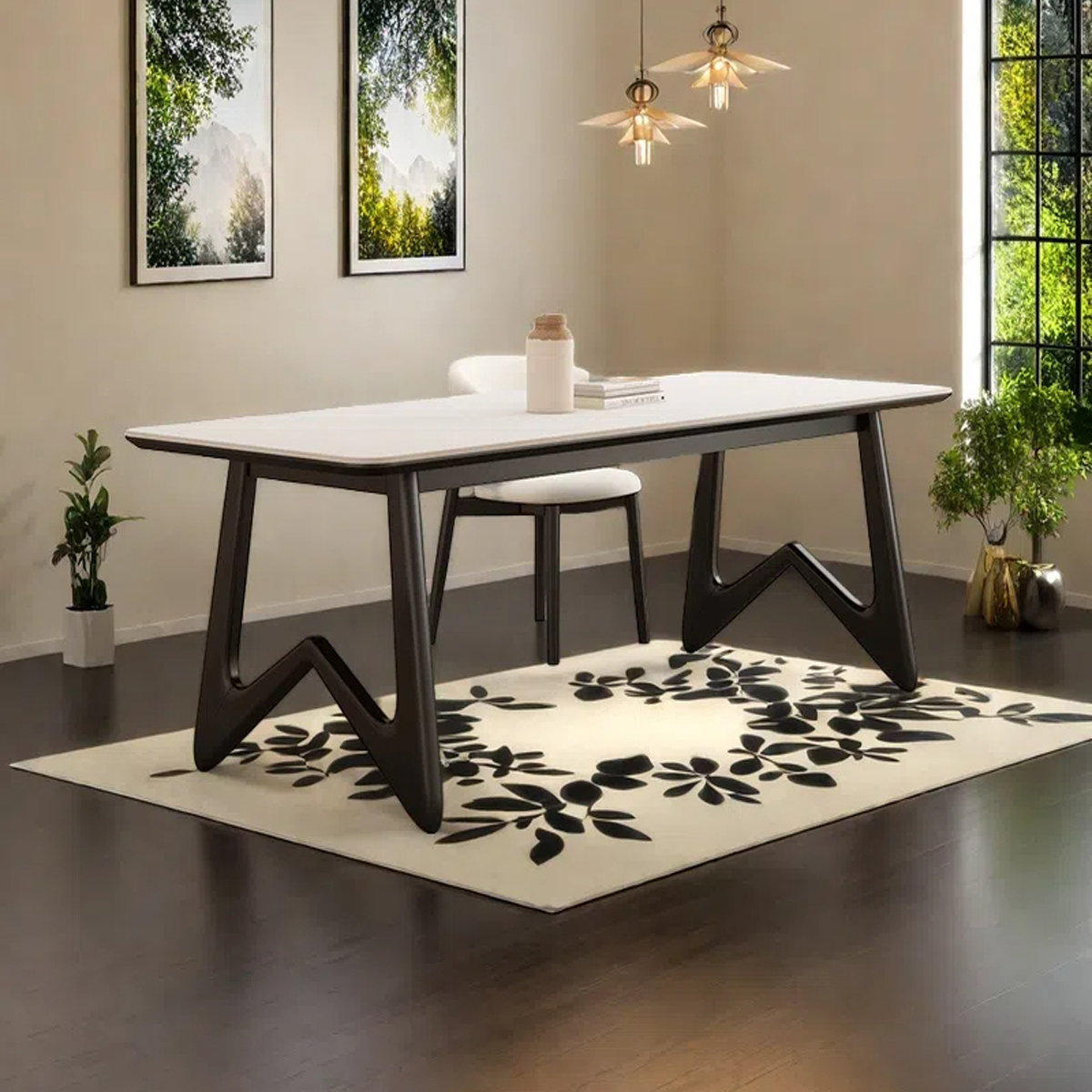 HONELS Rectangular household small-sized dining table | Wayfair