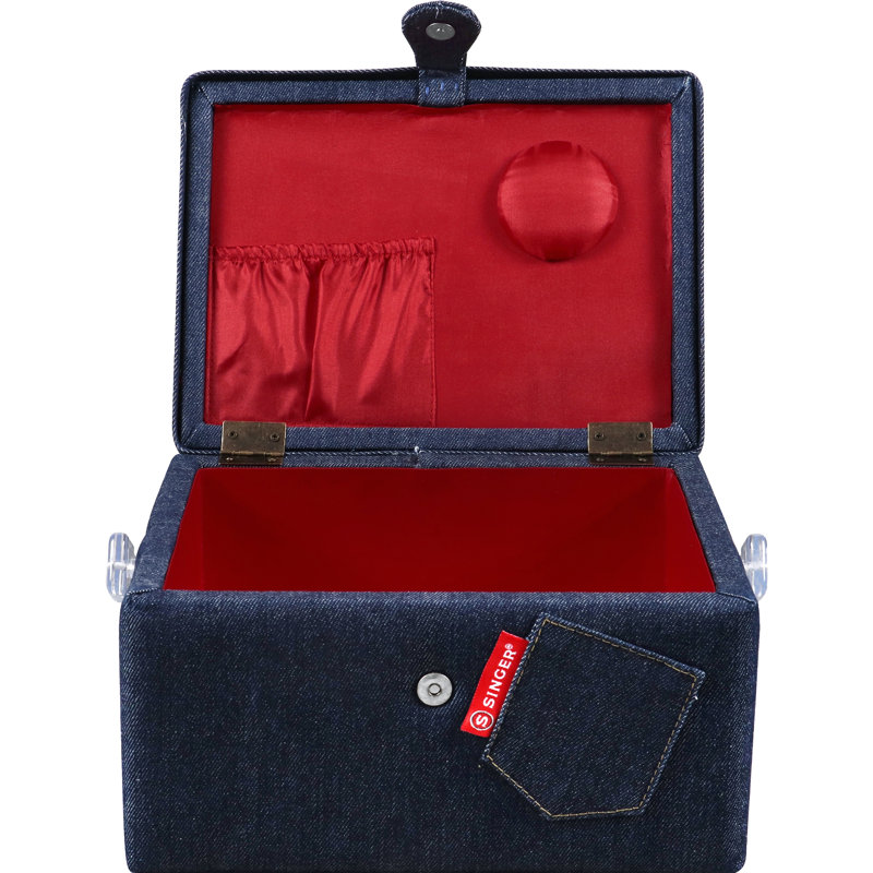 Singer Large Sewing Basket in Denim with Storage Pouch | Wayfair