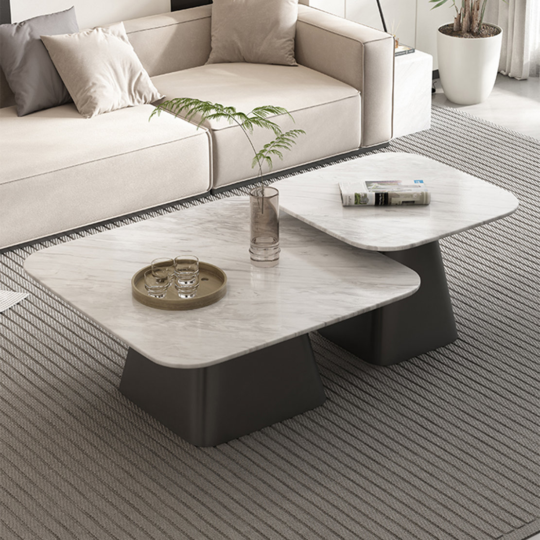 Wu's StylishVault Square marble coffee table - Wayfair Canada