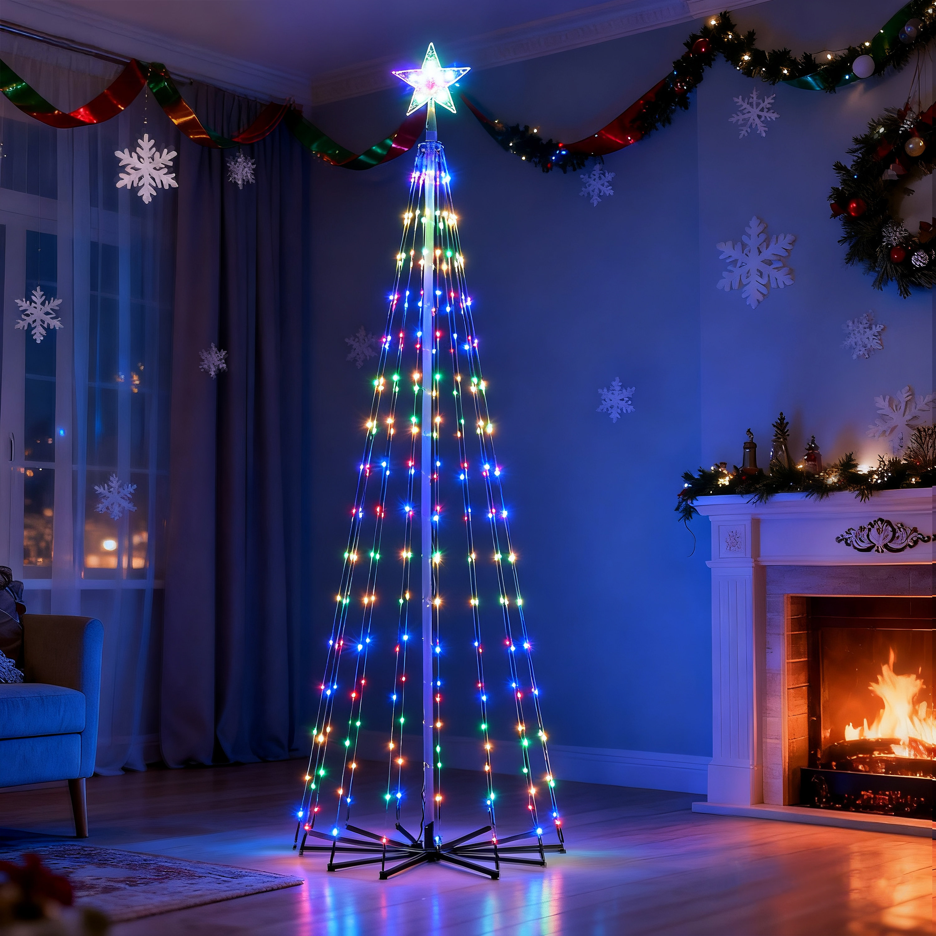Ivy Bronx 6ft LED Yard Light - Animated Lightshow Cone Tree (Multicolor ...