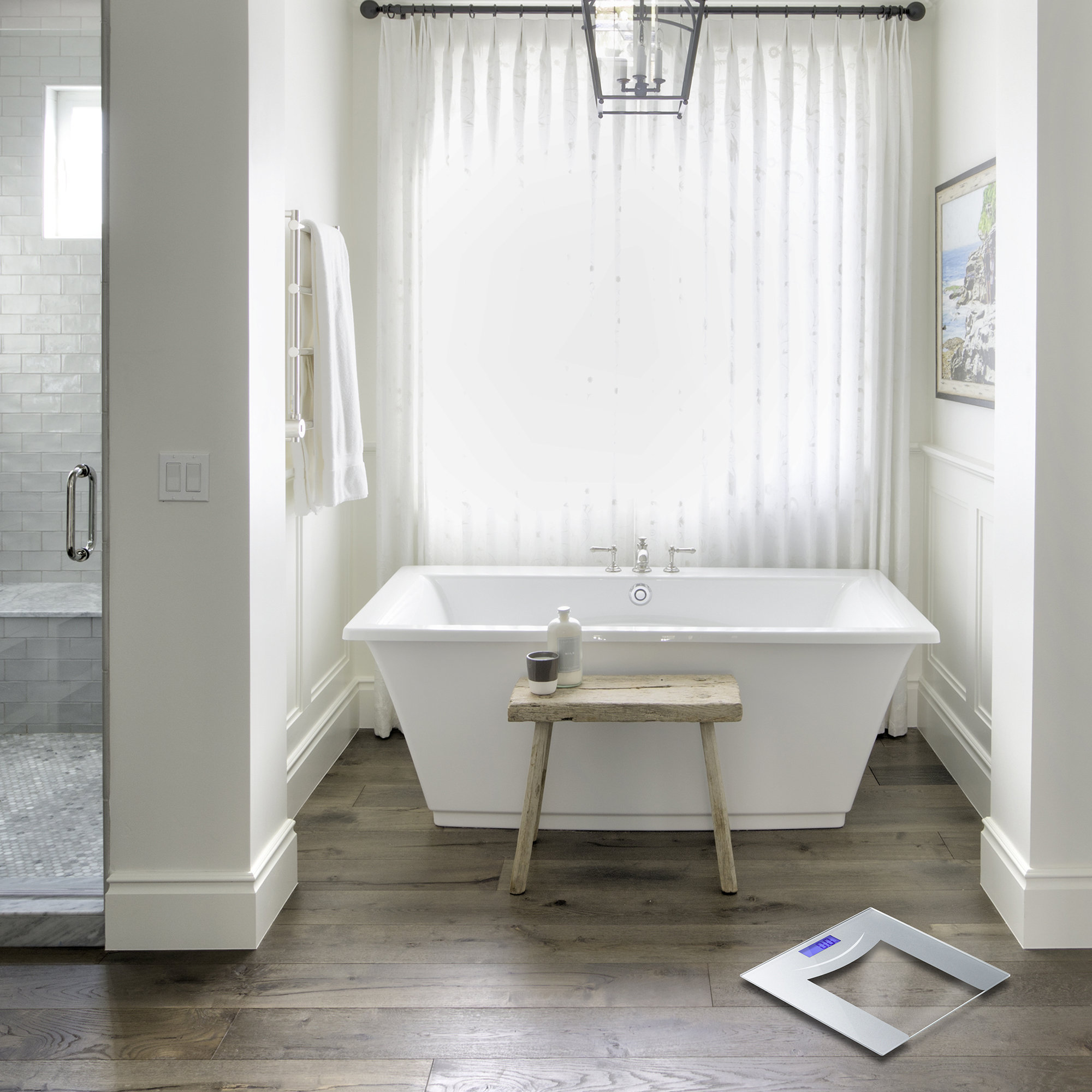 Prominence Home Ultra Thin, Silver and Glass Scale With Easy To Read ...