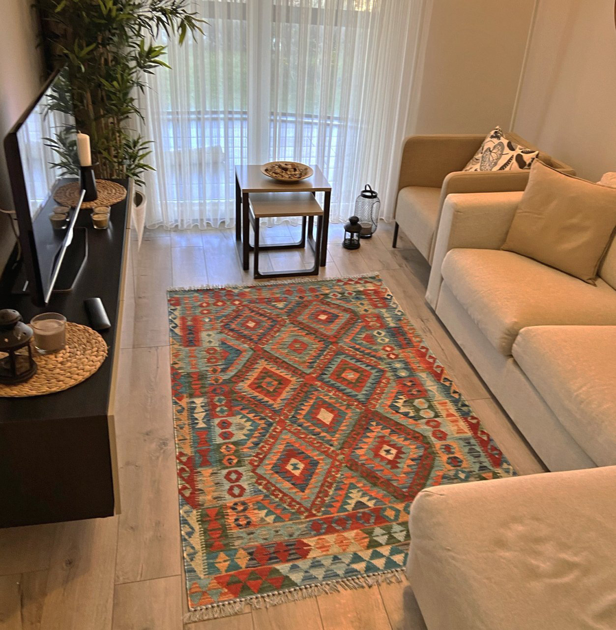 Bungalow Rose Cotton Multicolor Authentic and Ethnic Pattern Rug | Wayfair