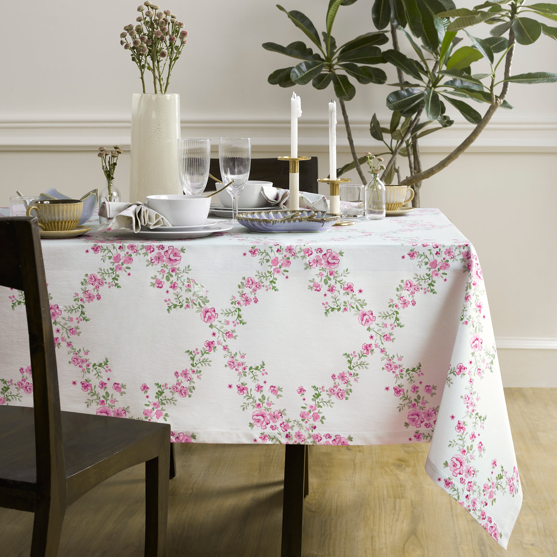 Solino Home Primrose Garden - 100% Cotton Floral Print Tablecloth | Wayfair