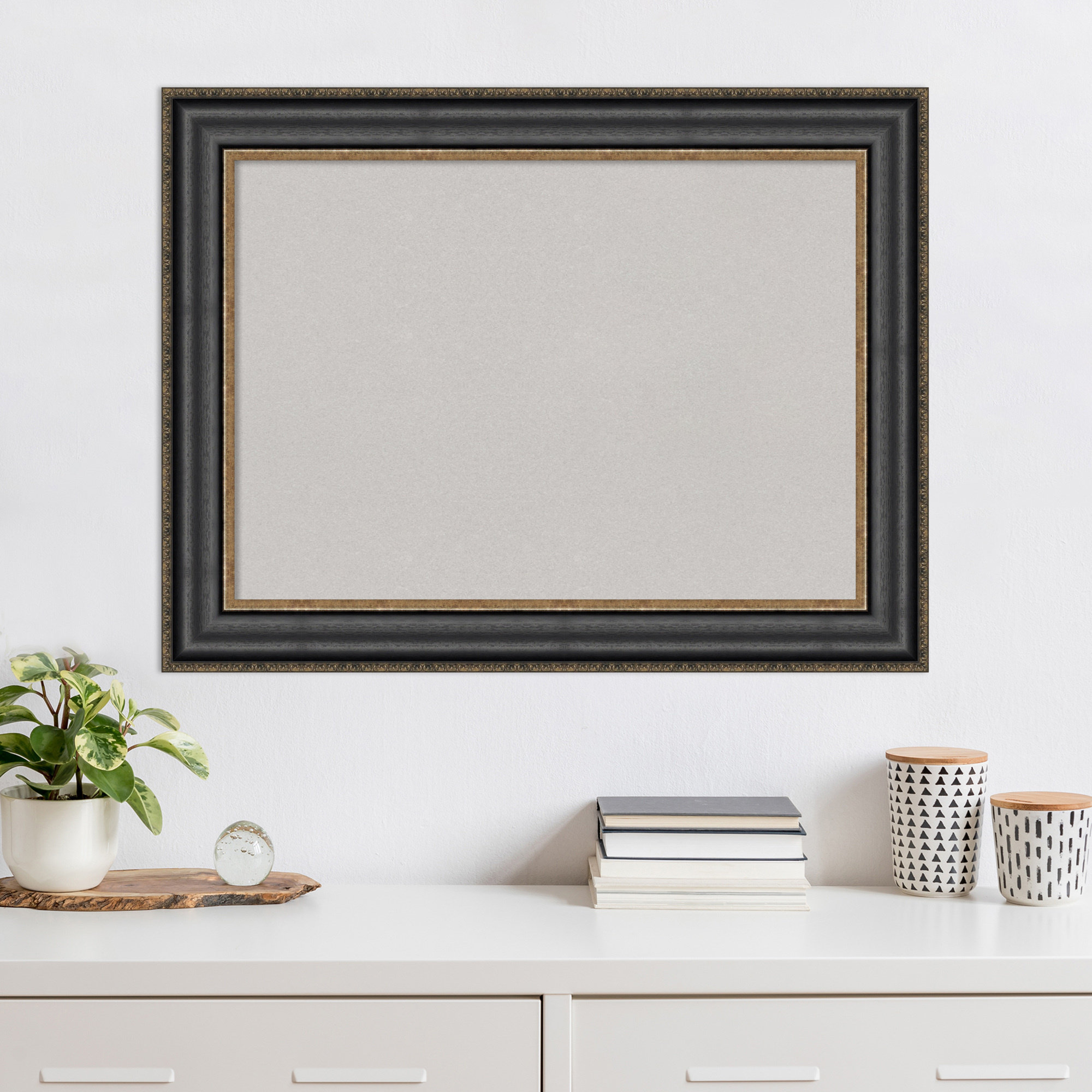 Amanti Art Grey Cork Board, Thomas Black Bronze Frame - Bulletin Board ...