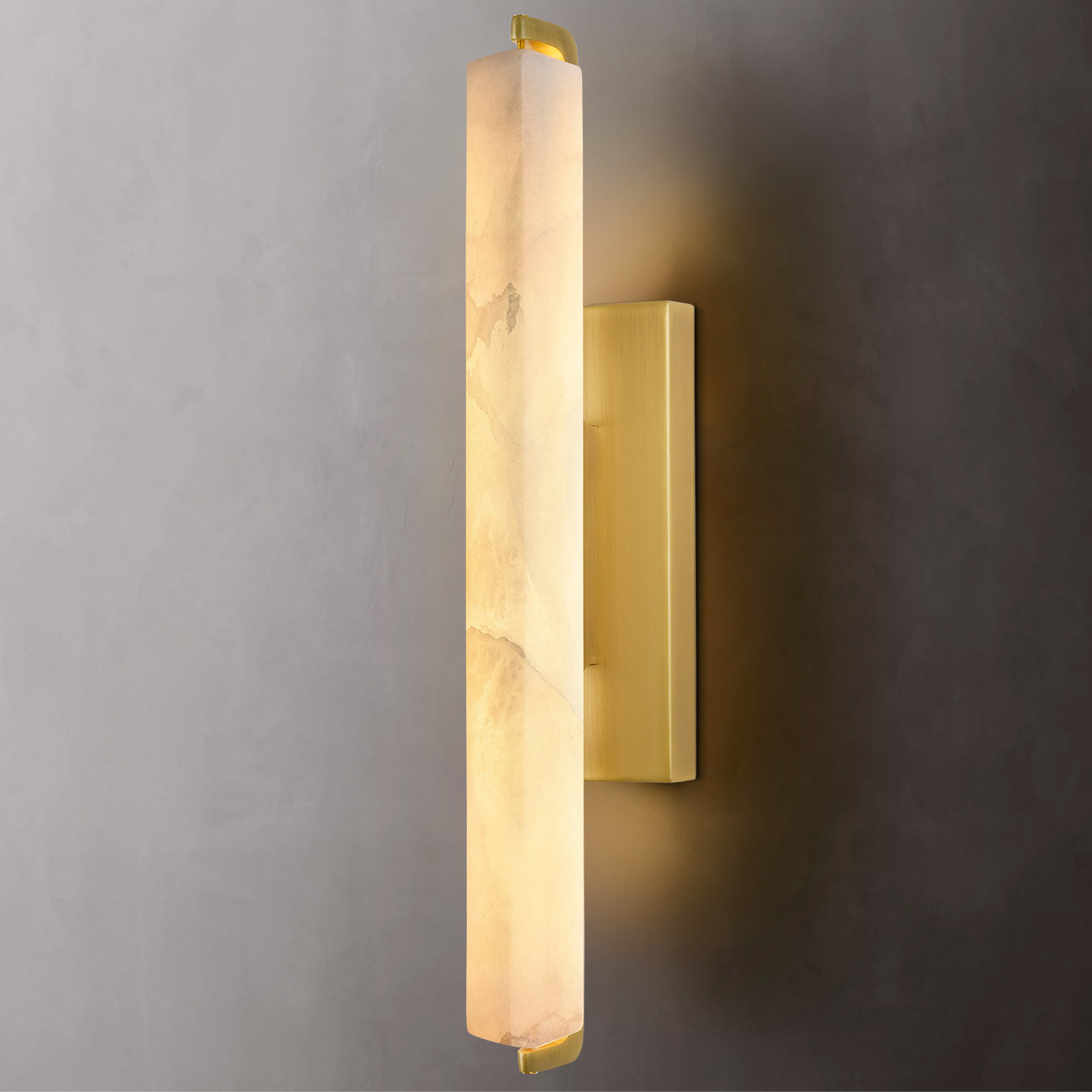 Hokku Designs 19" Dimmable Led Alabaster Wall Sconce Marble Bathroom ...