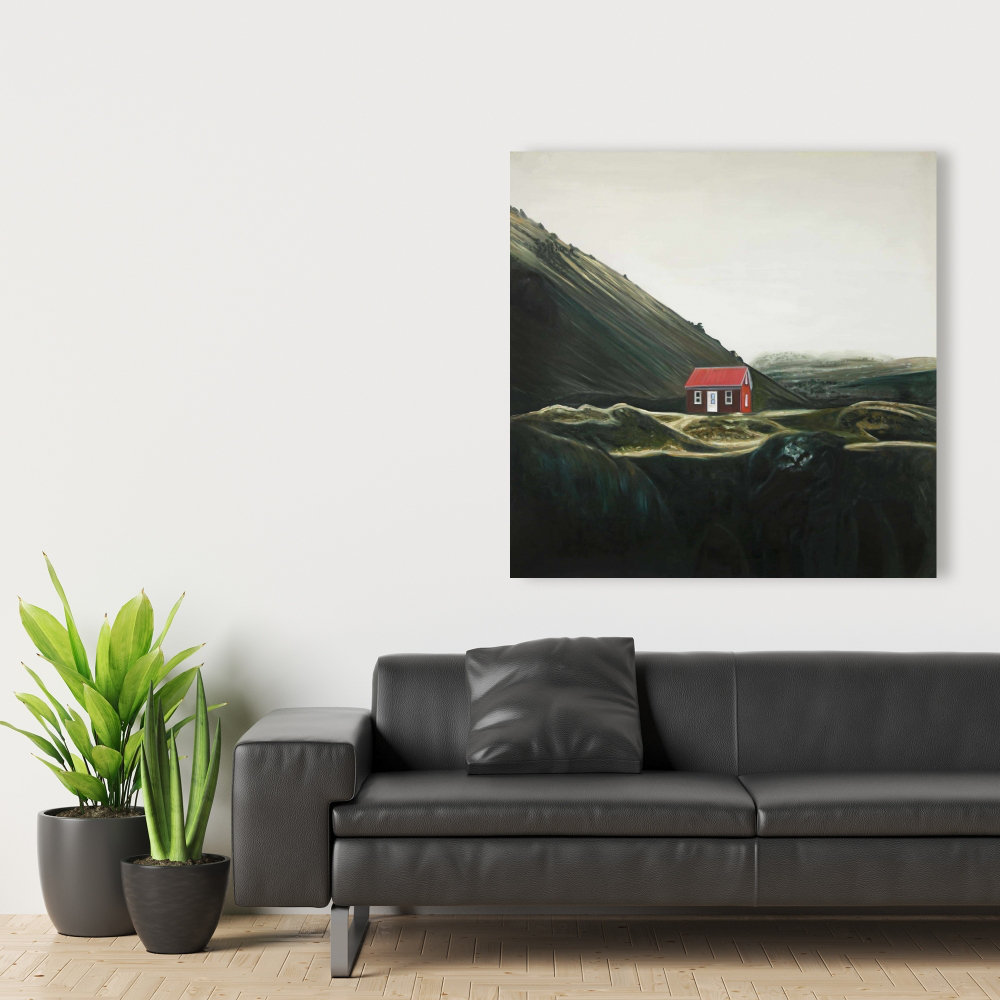 Lark Manor Isolated Shack - Hyperrealist Canvas for Living Room Decor ...