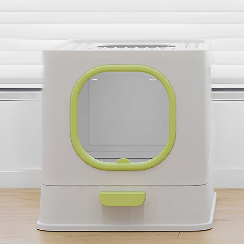 17 Stories Enclosed Folding Cat Litter Box Toilet with Scoop | Wayfair ...