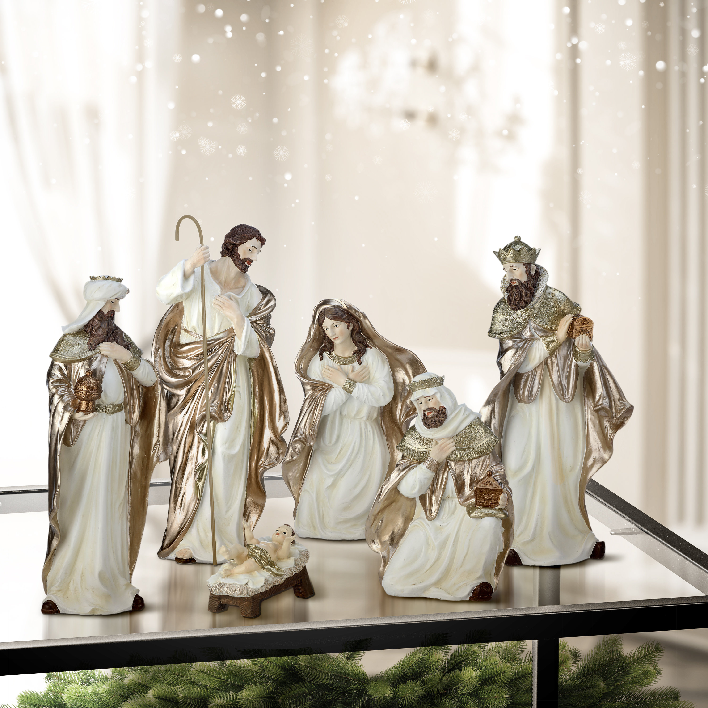 The Holiday Aisle® 7-18" Resin Nativity Set of 6 | Wayfair