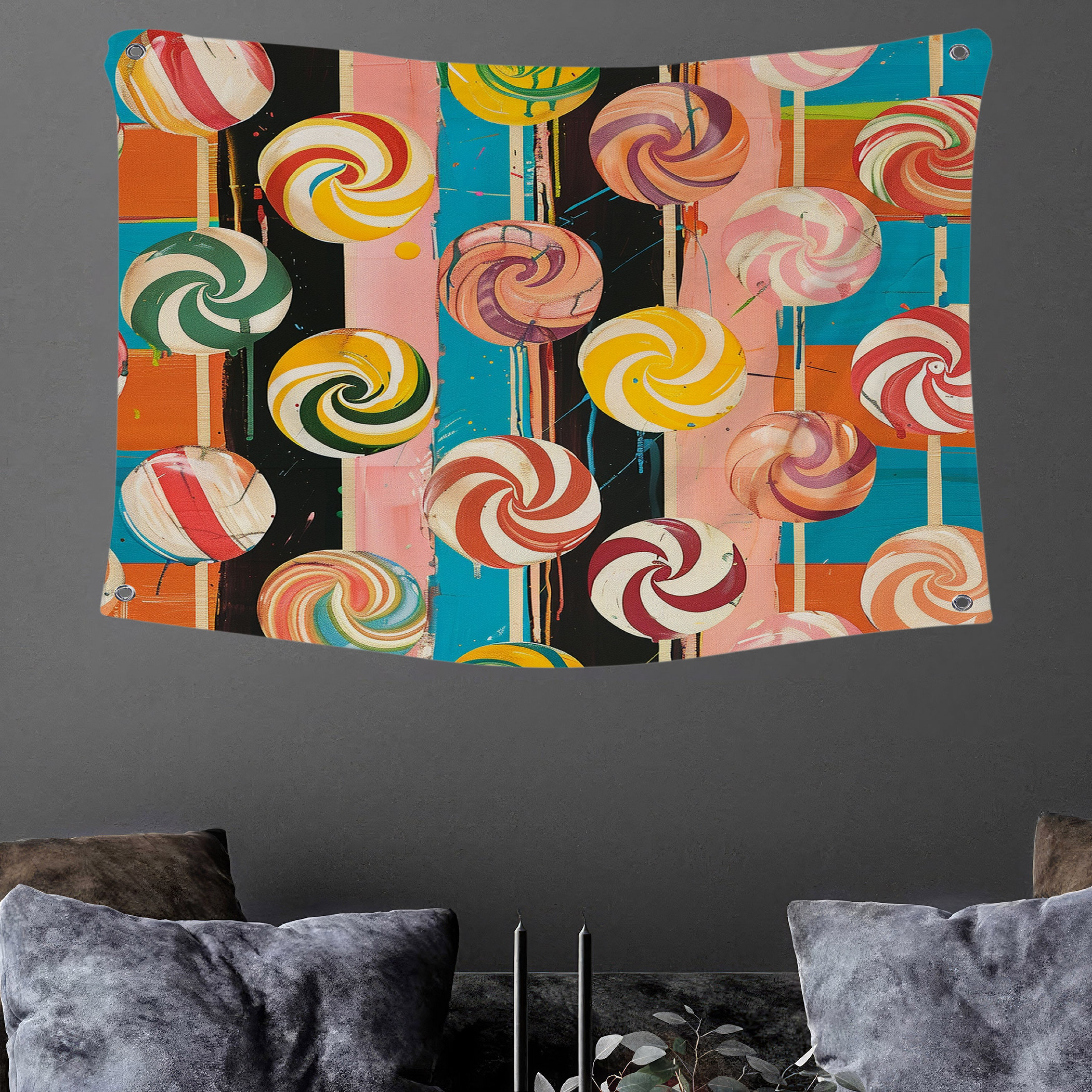 East Urban Home Lollipops Wall Tapestry - Food Wall Decor | Wayfair