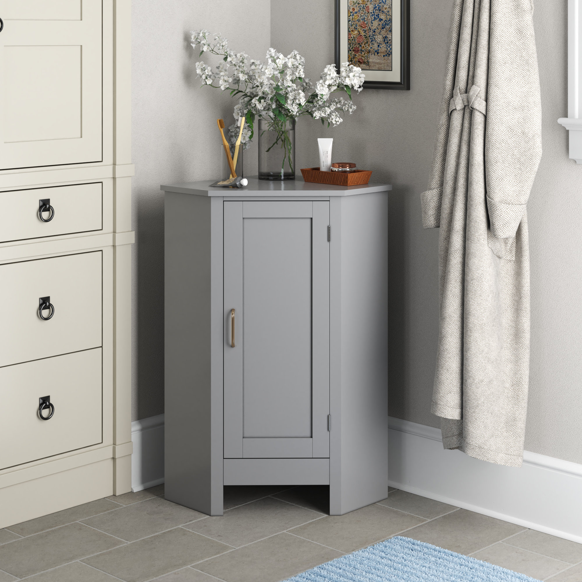 Greyleigh™ Church Strett Freestanding Corner Accent Floor Cabinet ...