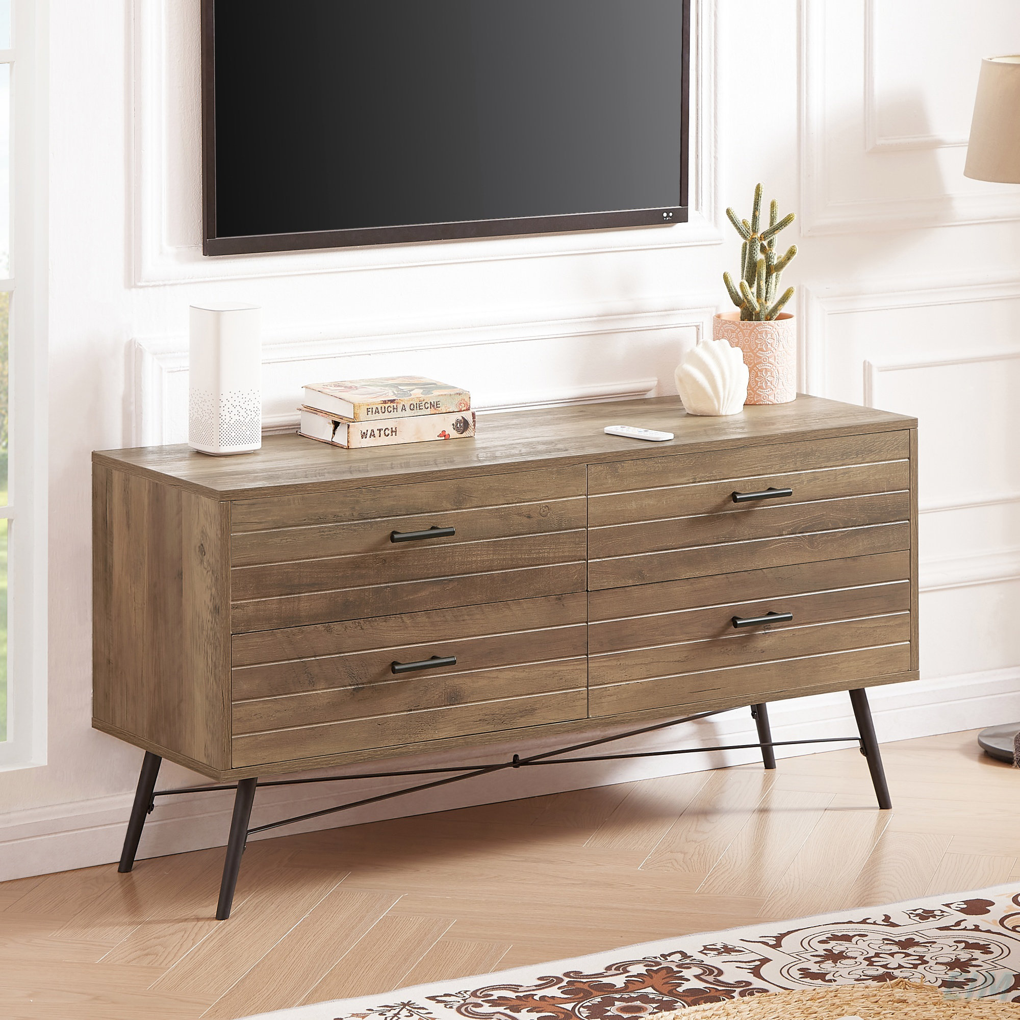 17 Stories 4-Drawer Chest, 4 Drawer Dresser TV Stand For TV, Dressers ...