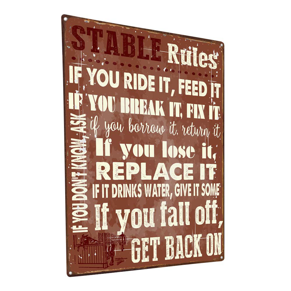 Trinx Rustic Stable Rules Metal Sign - Wayfair Canada