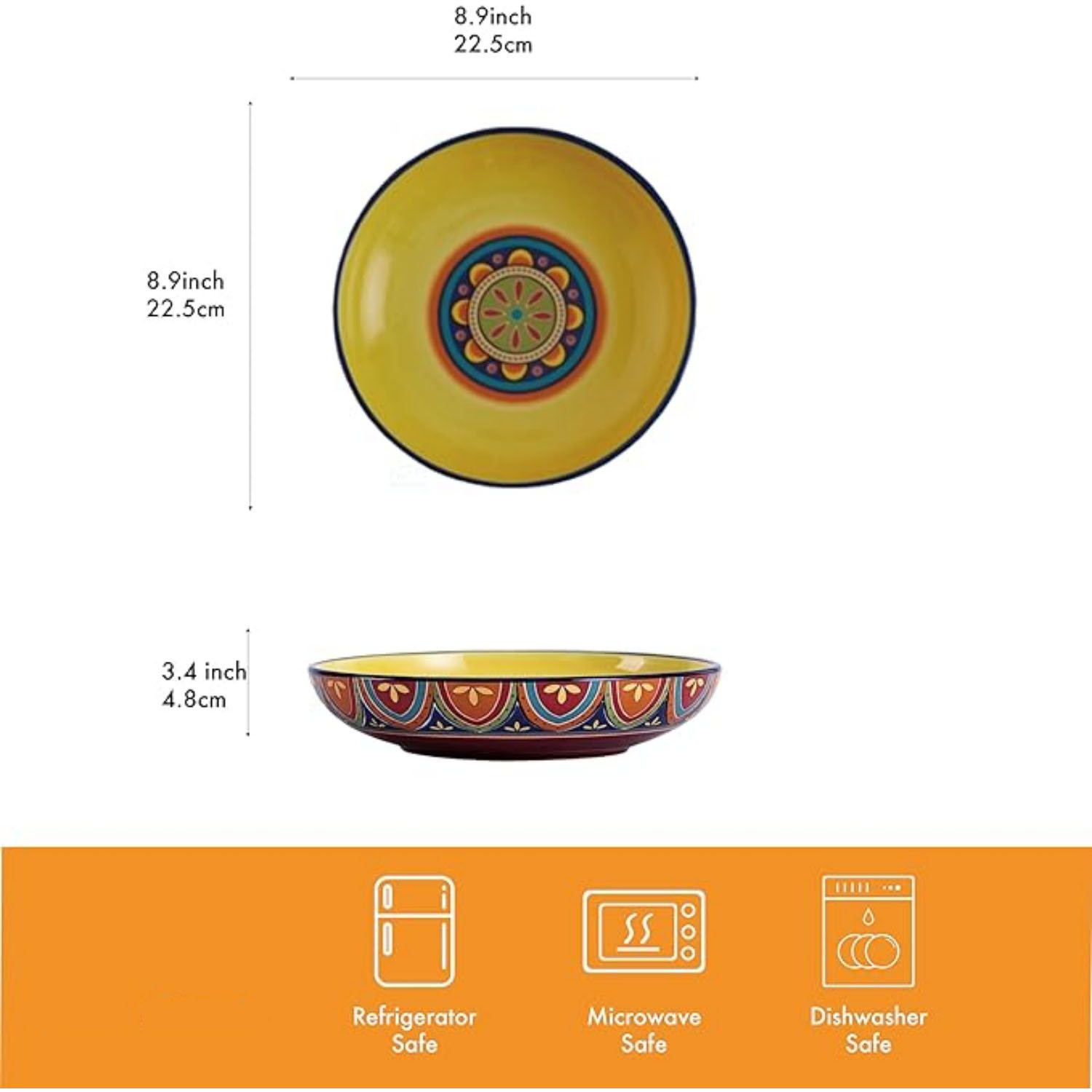 Stack man Pasta Bowls, 35Oz Salad Bowl Set Of 4, Large Ceramic Serving ...