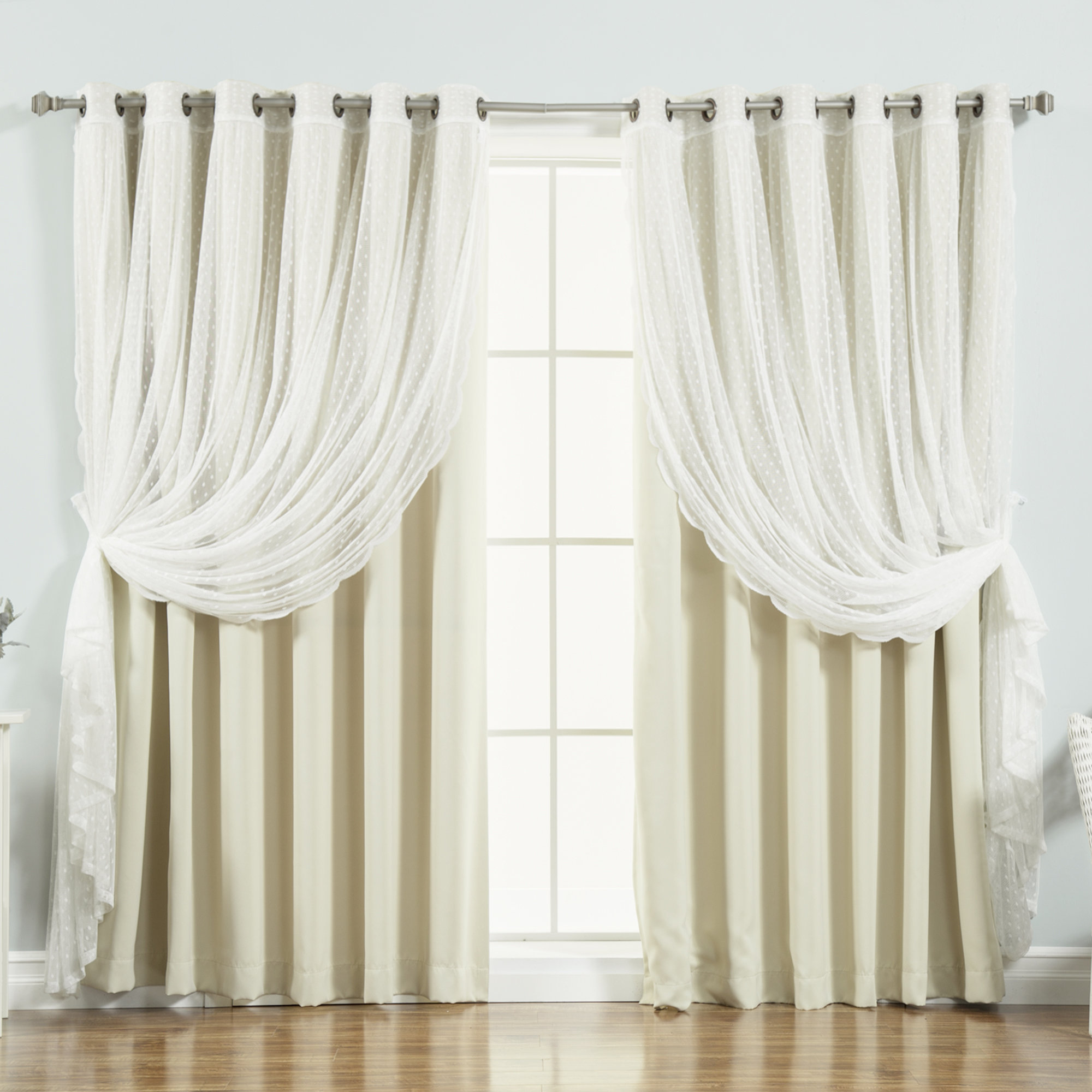 Hokku Designs Damyiah Polyester Blackout Curtain Panel (1 Sheer and 1 ...