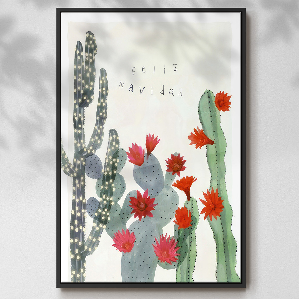 The Holiday Aisle® Desert Christmas Cactus II Framed On Canvas Print ...